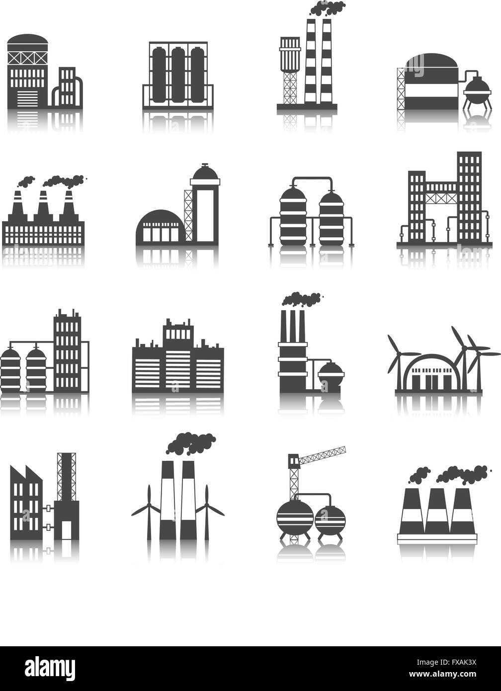 Industrial building icons Stock Vector Image & Art - Alamy
