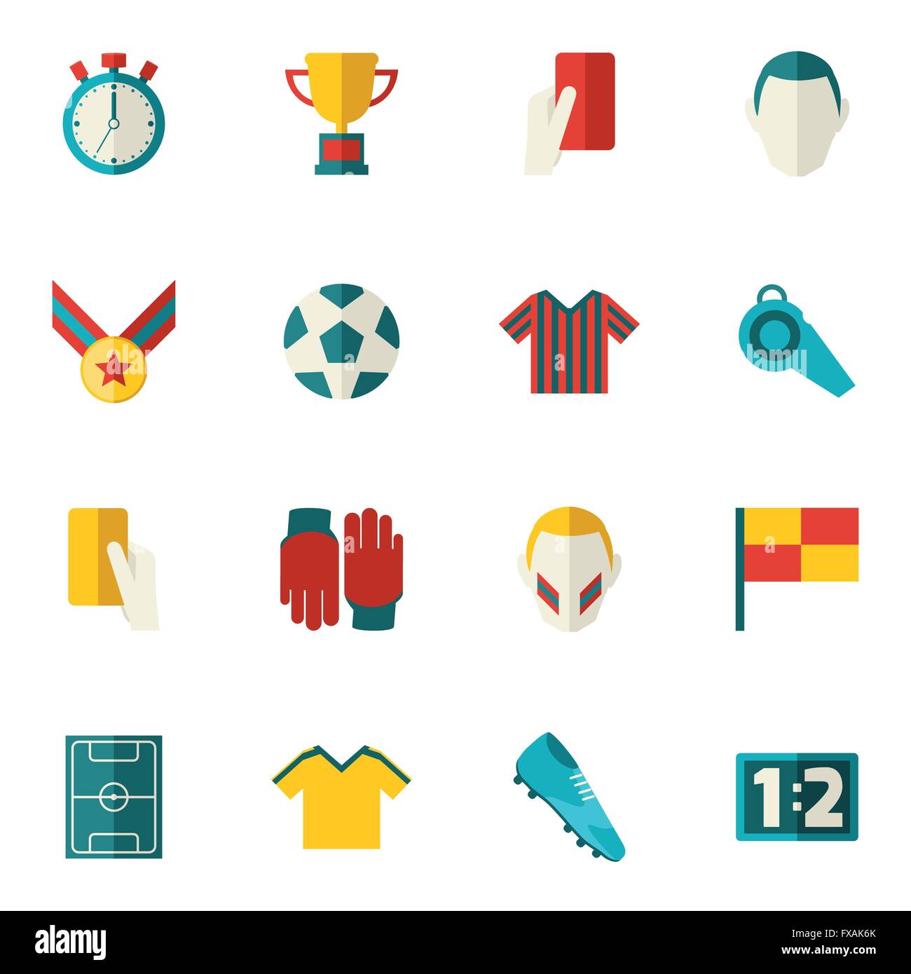 Soccer icons flat Stock Vector Image & Art - Alamy