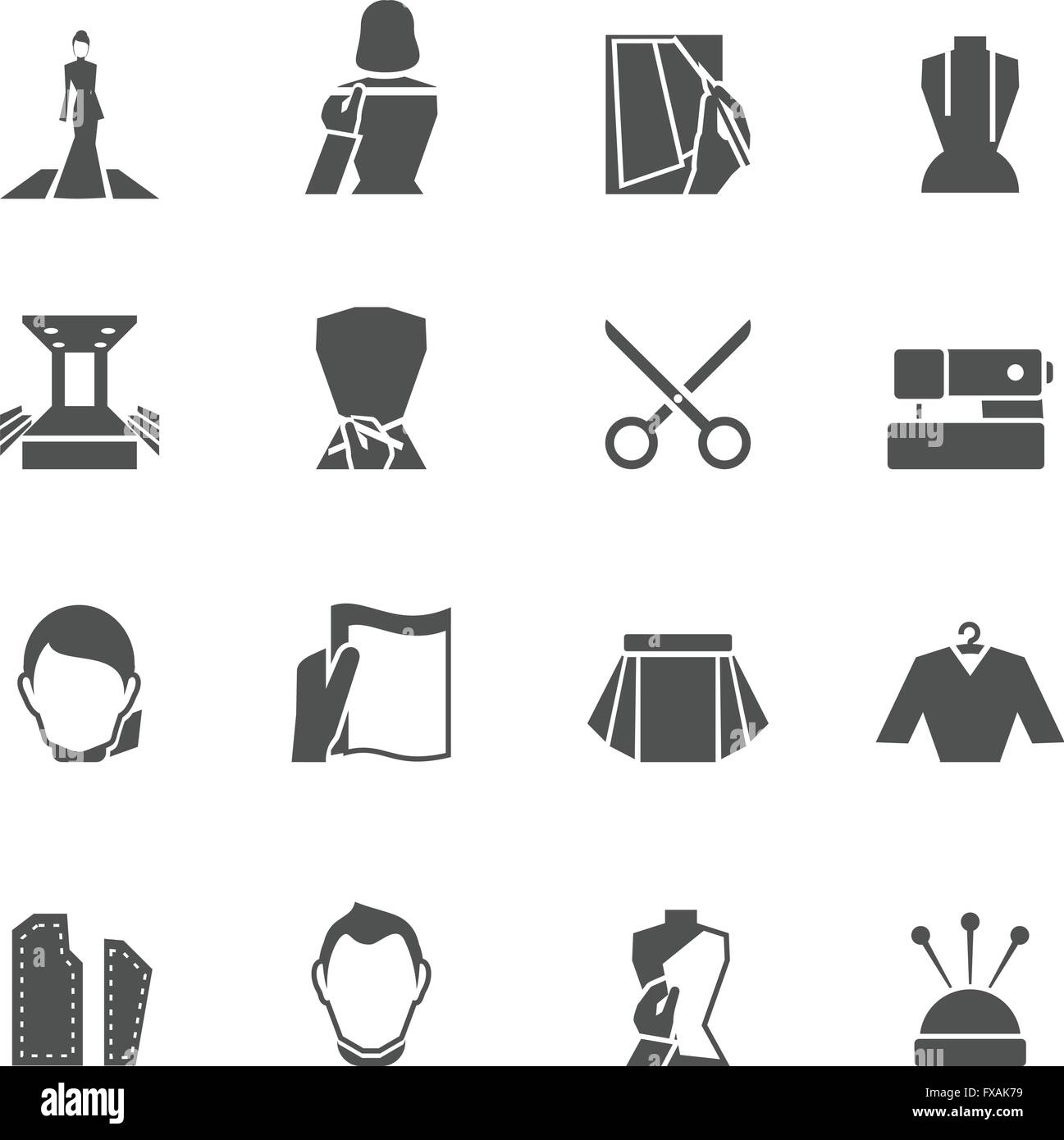 Clothes designer icons black Stock Vector Image & Art - Alamy