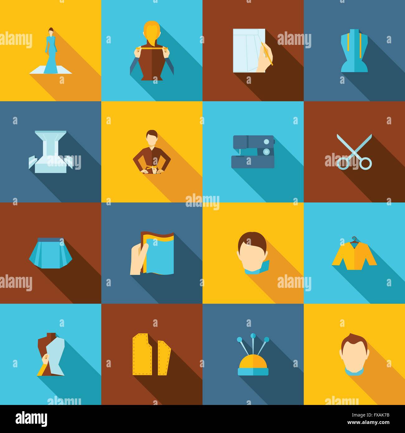 Clothes designer icons flat Stock Vector Image & Art - Alamy