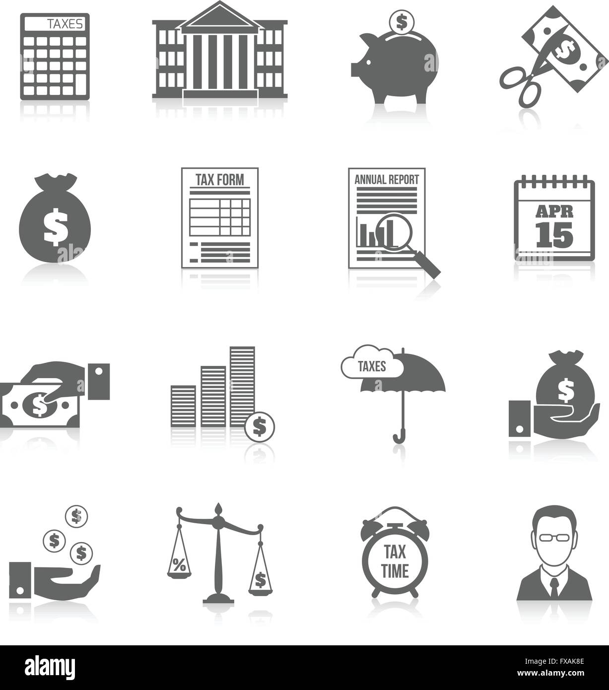Tax icons set Stock Vector Image & Art - Alamy