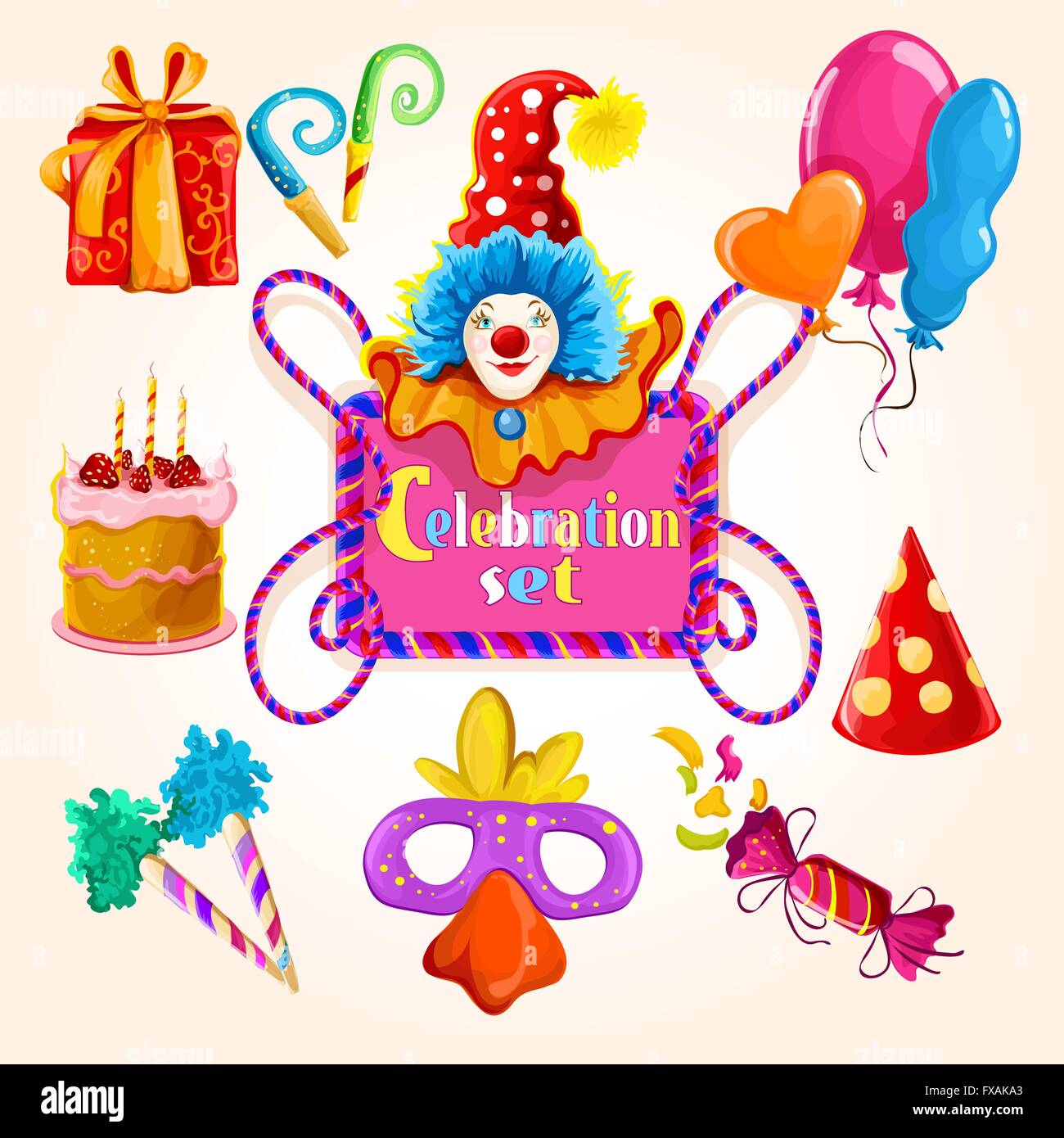 Celebration set colored Stock Vector Image & Art - Alamy