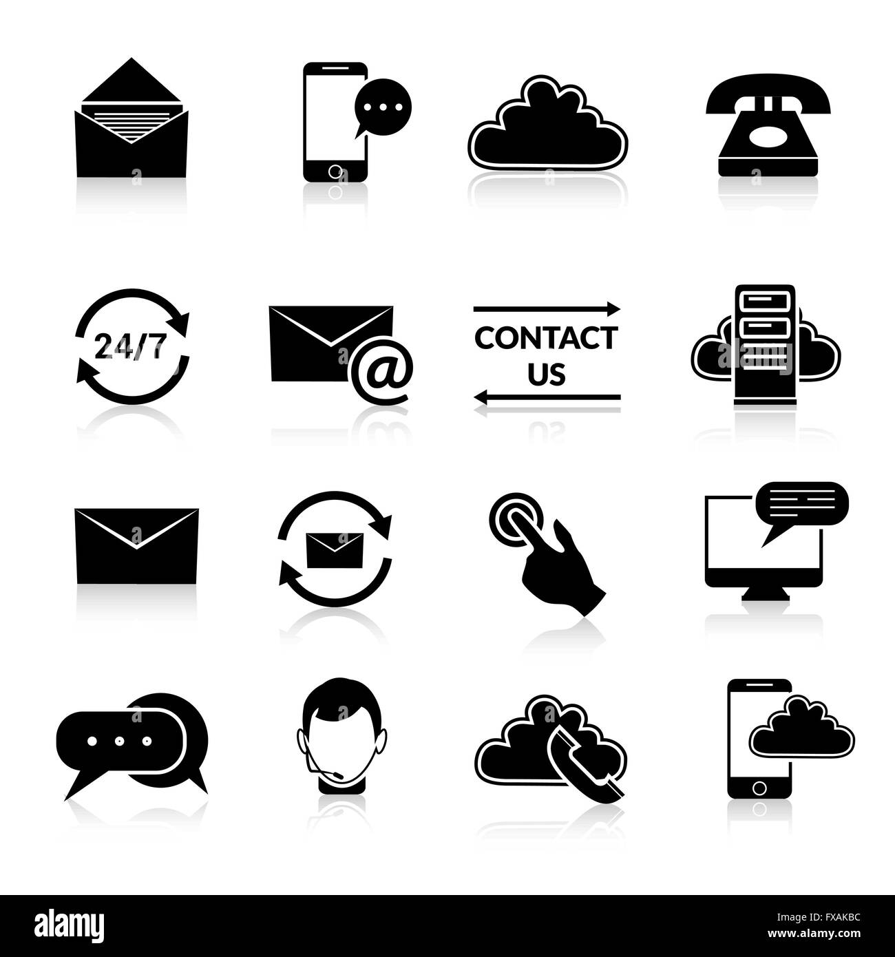 Contact us icons set Stock Vector Image & Art - Alamy