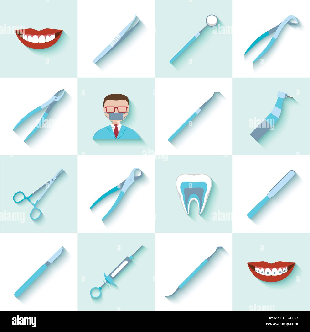 Dental instruments icons set Stock Vector Image & Art - Alamy