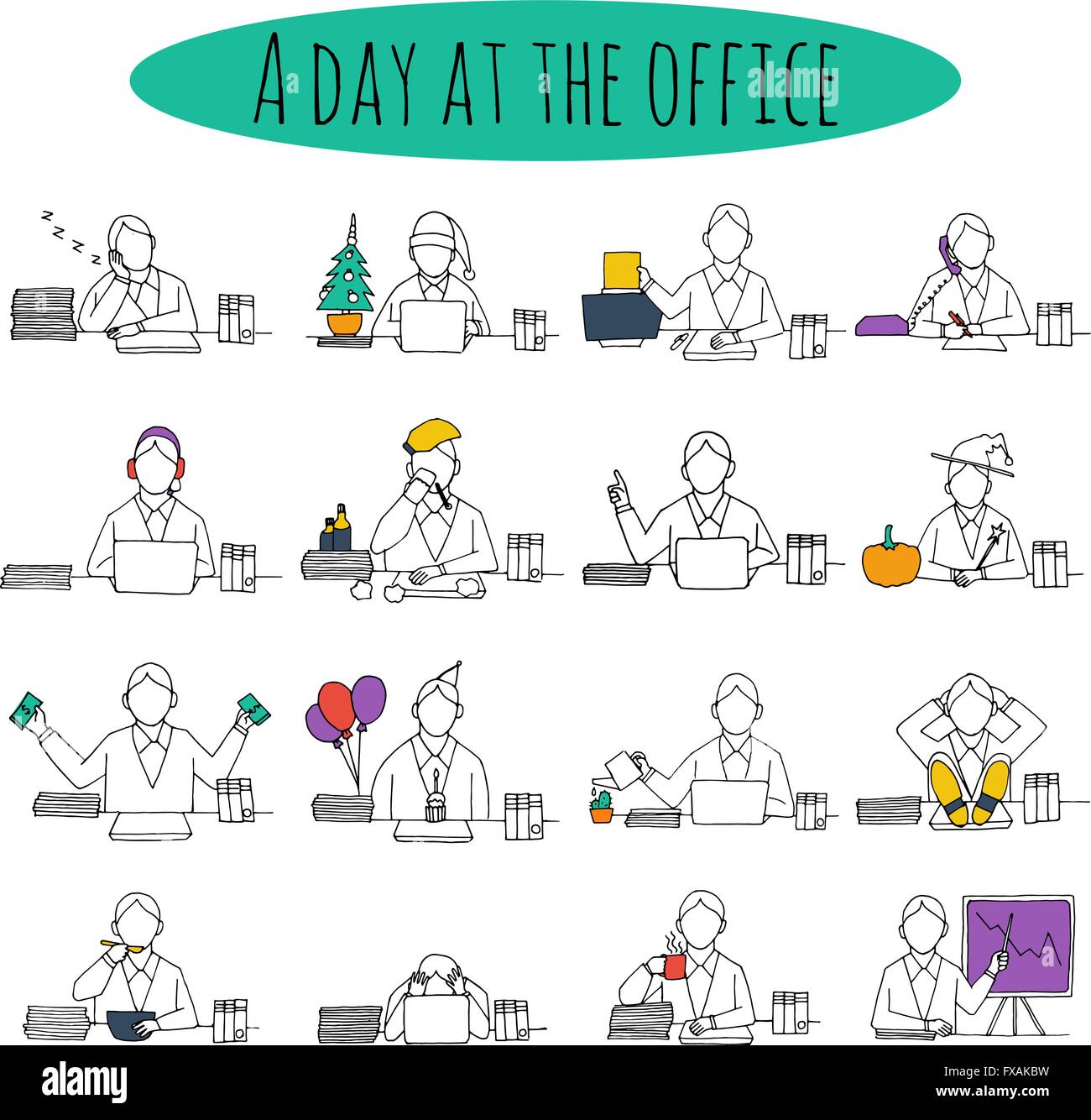People at office desk Stock Vector Image & Art - Alamy