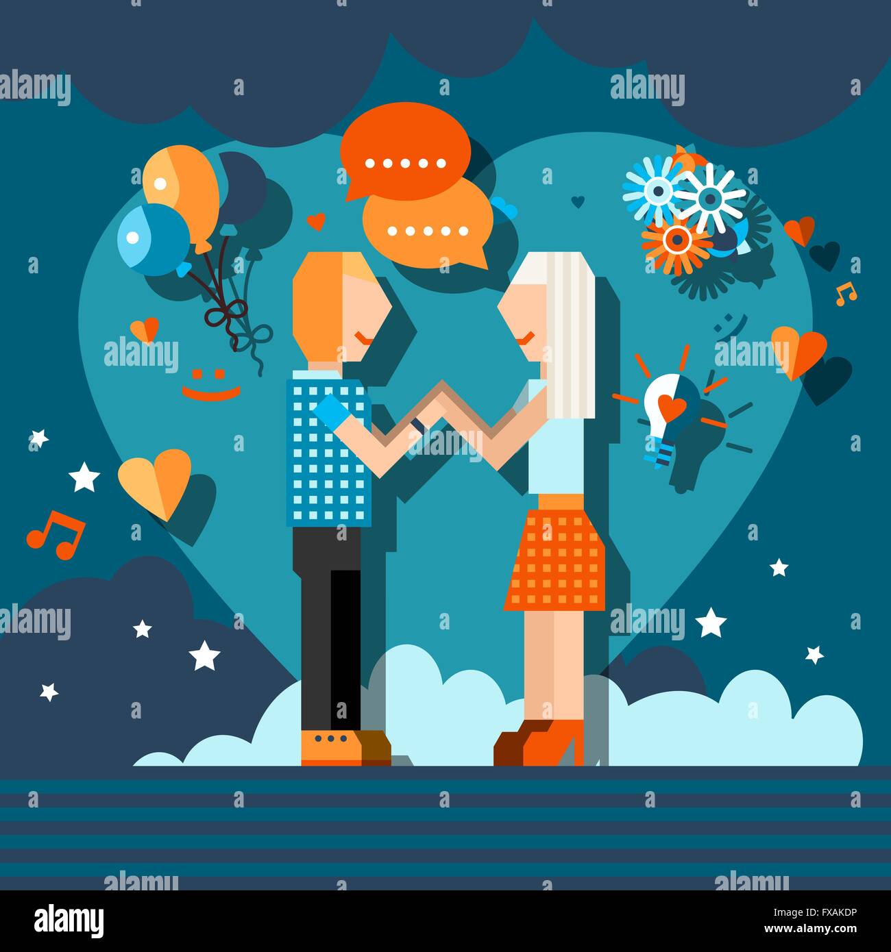 Loving couple chat Stock Vector Image & Art - Alamy