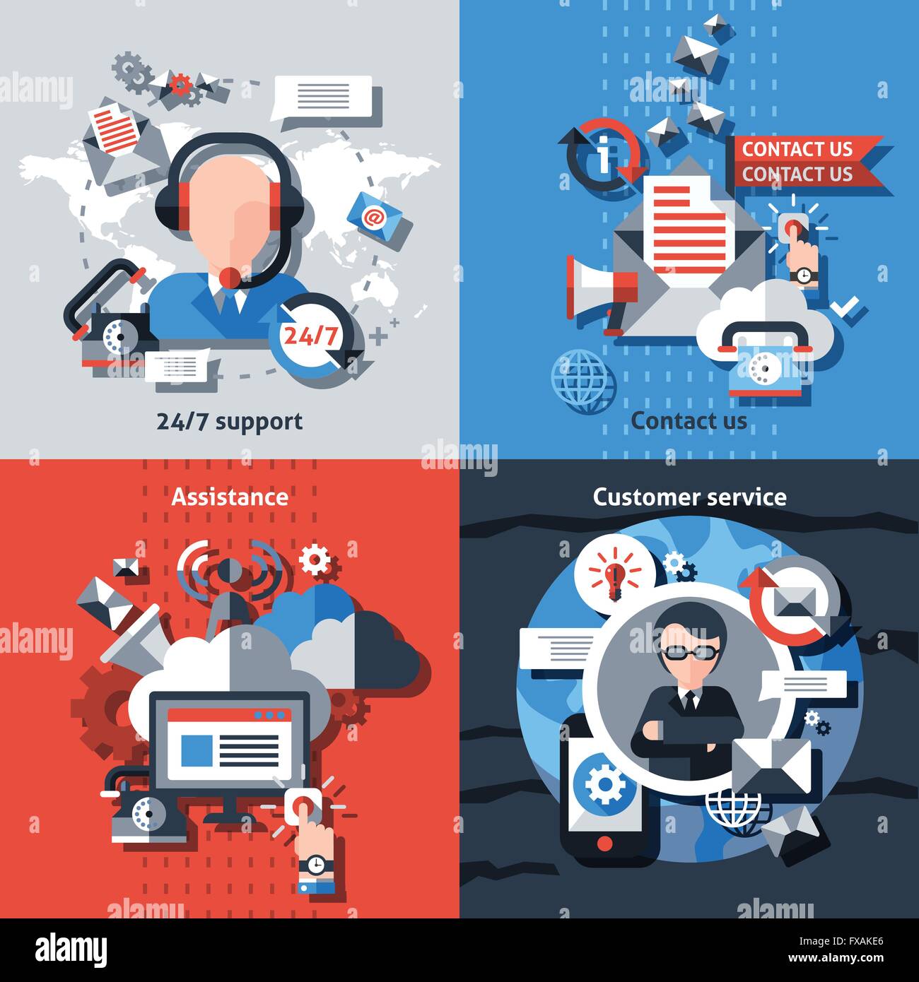 Contact us infographics Stock Vector Images - Alamy