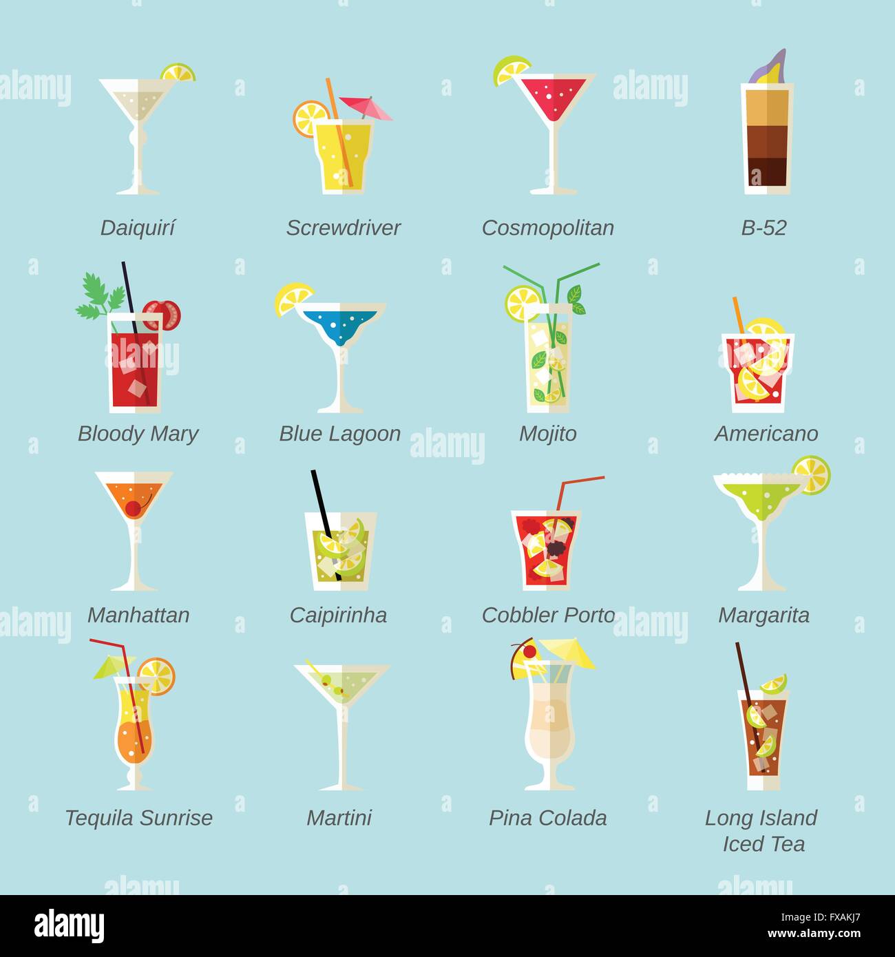 Long island ice tea cocktail Stock Vector Images - Alamy