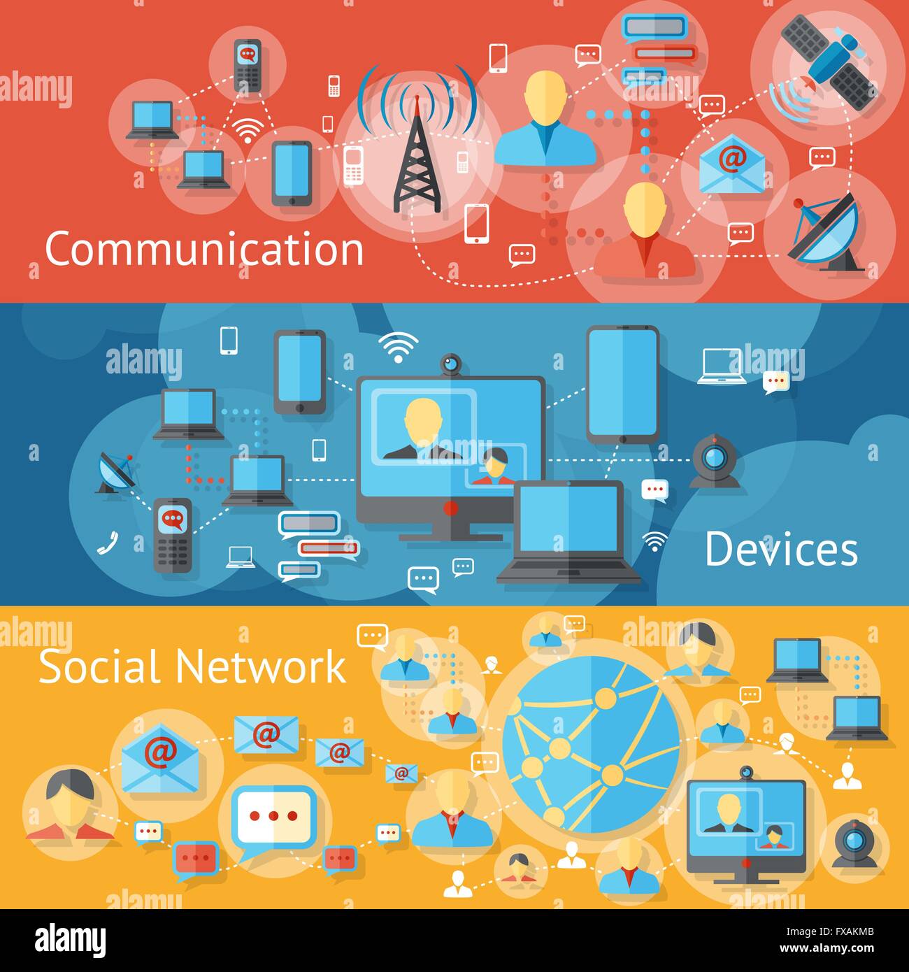 Communication line banners set Stock Vector Image & Art - Alamy
