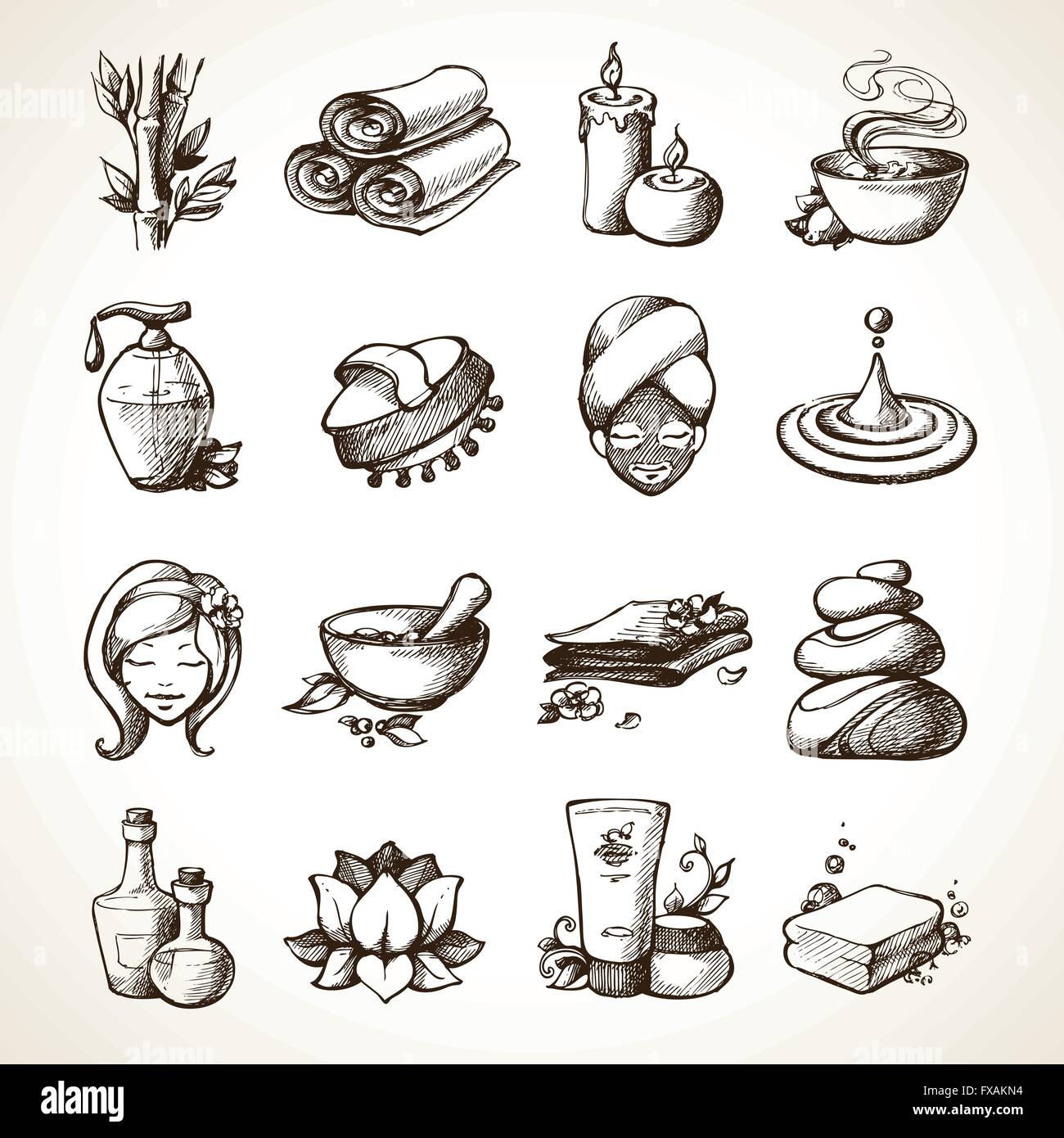 Spa sketch hi-res stock photography and images - Alamy