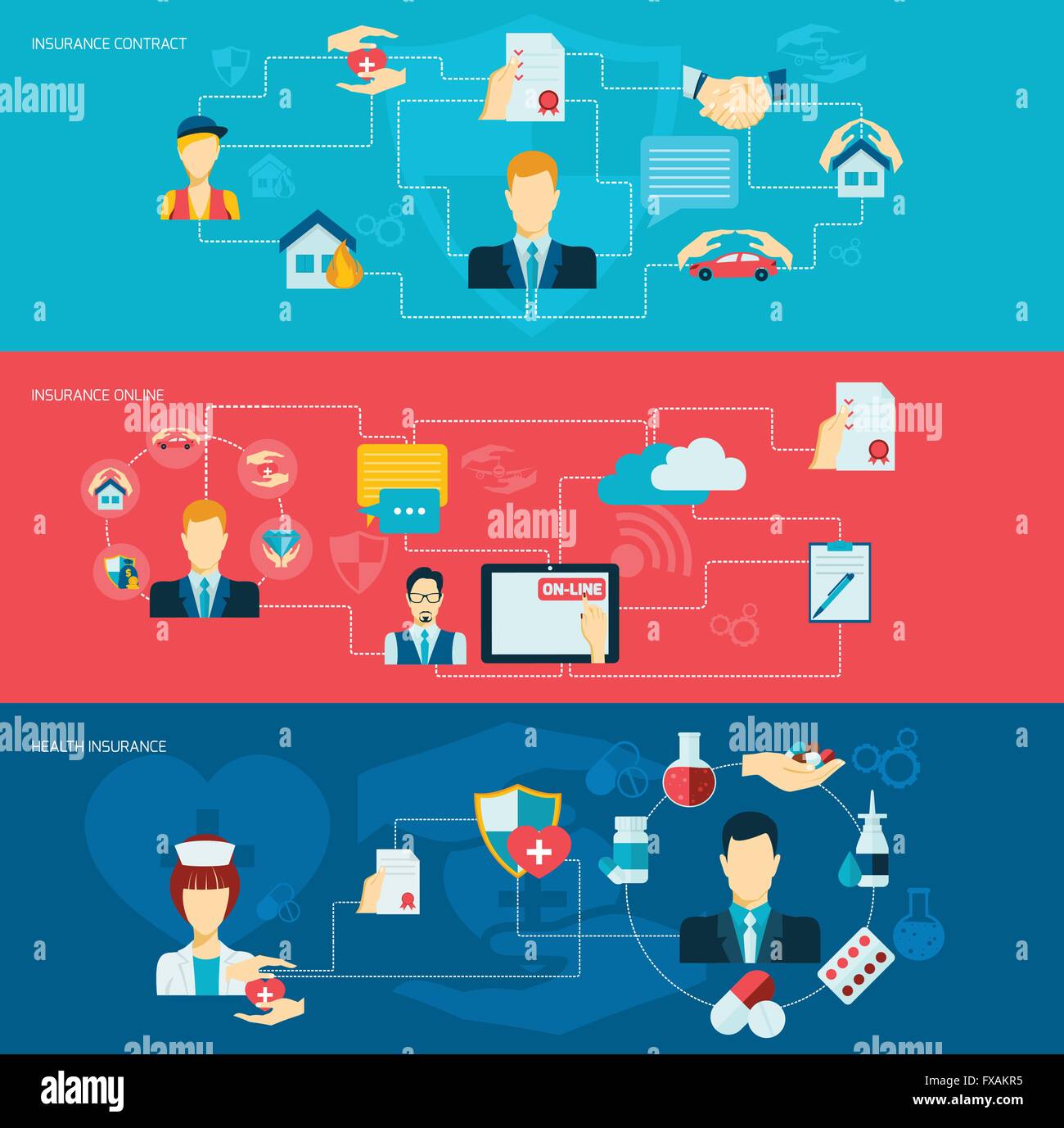 Insurance banner set Stock Vector Image & Art - Alamy