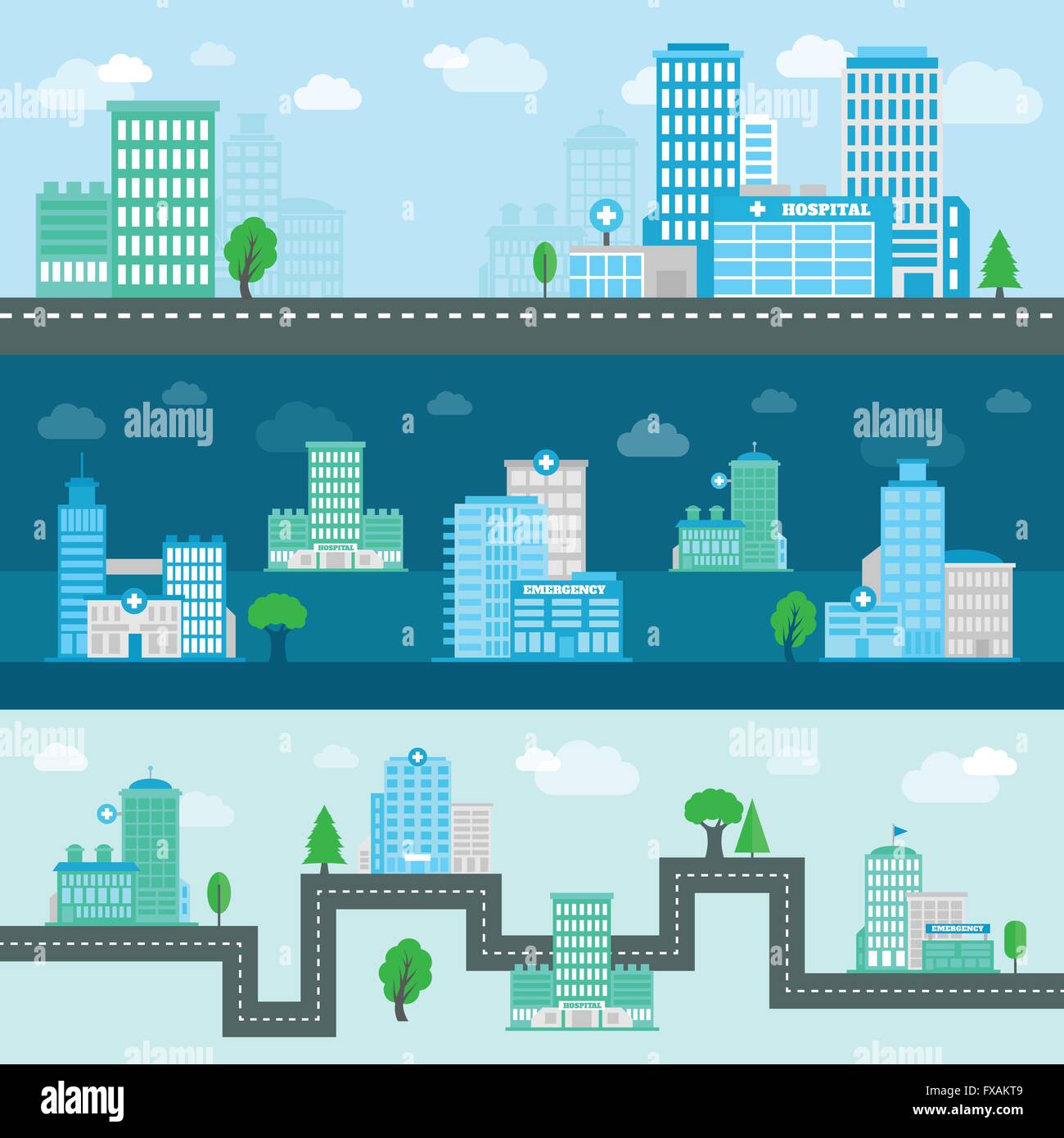 Medical building banner flat Stock Vector Image & Art - Alamy