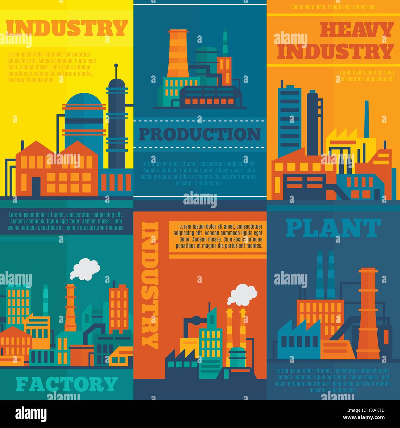 Industry poster set Stock Vector Image & Art - Alamy