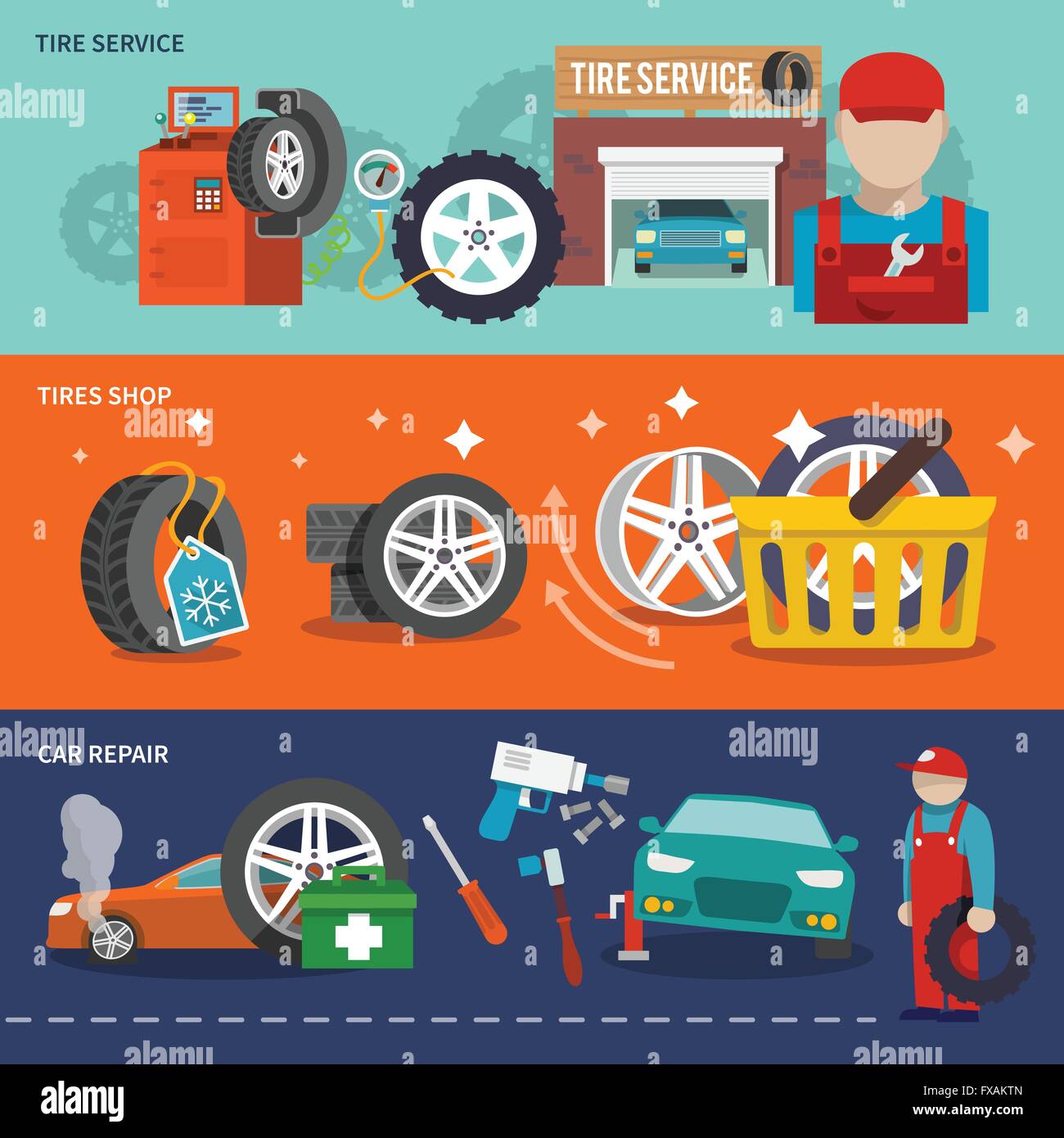 Tire banner set Stock Vector Image & Art - Alamy