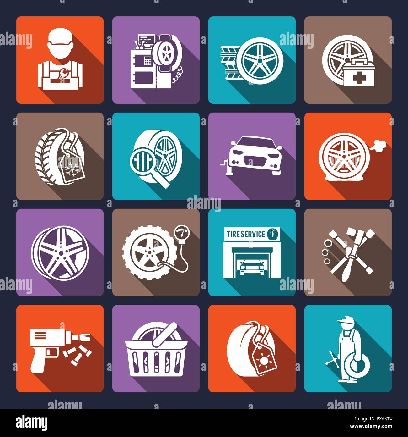 Tire service icon white Stock Vector Image & Art - Alamy