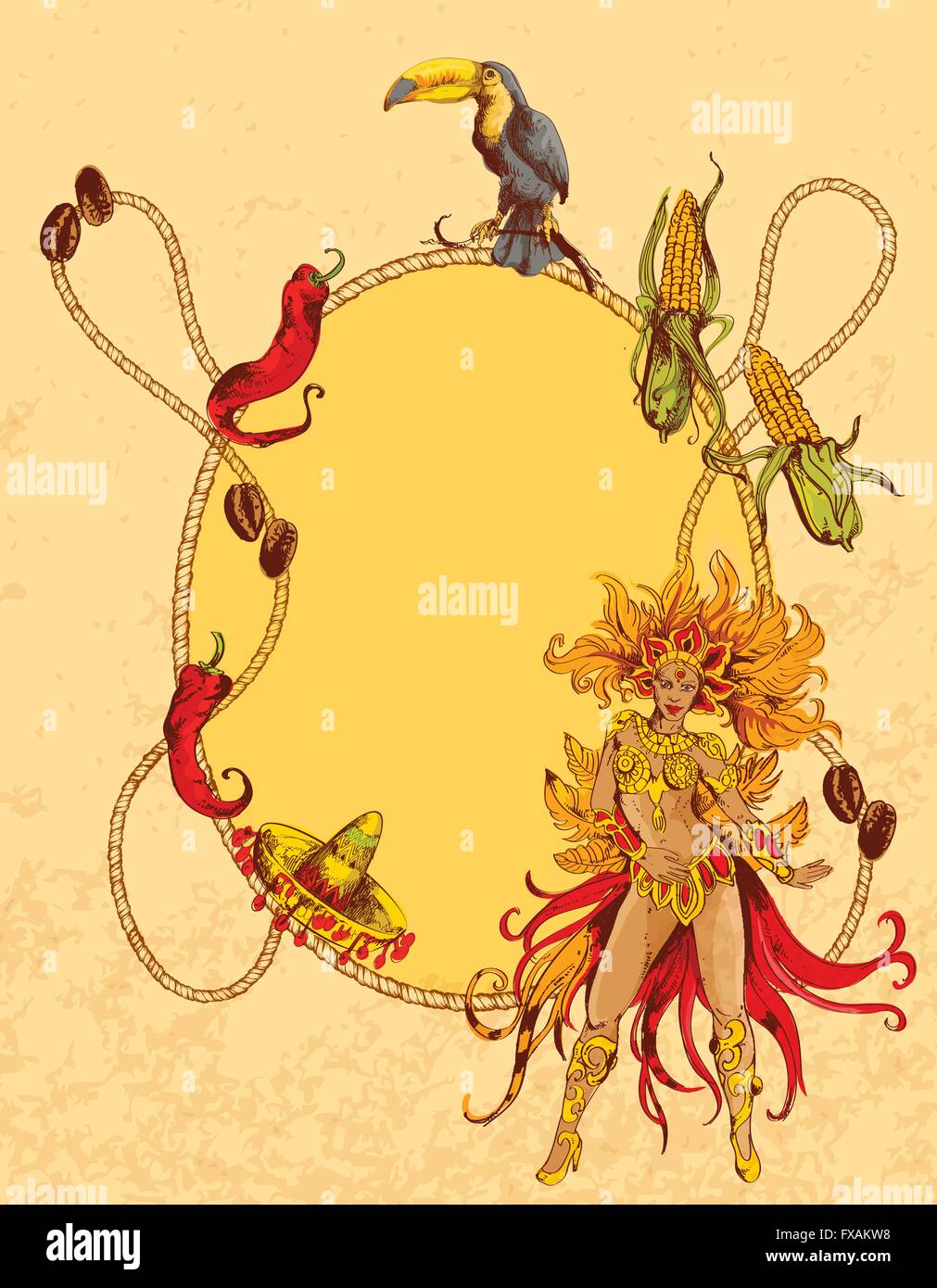 Food art south america Stock Vector Images - Alamy