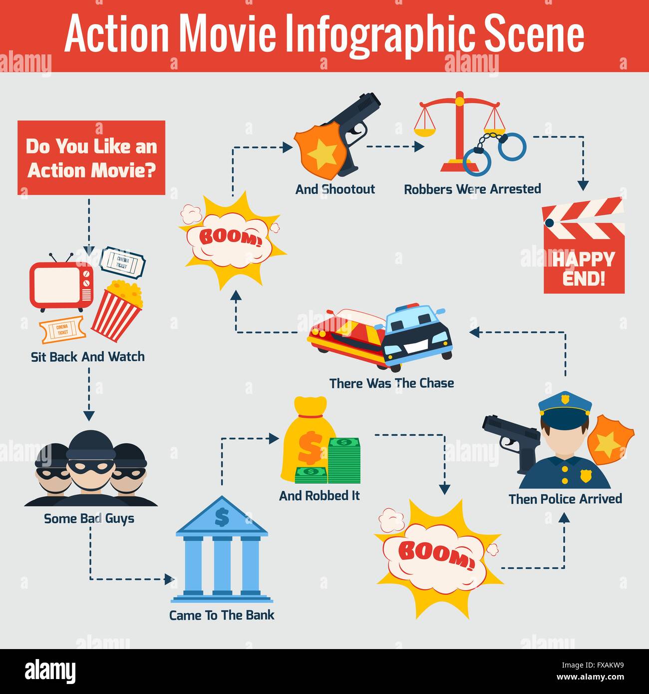 Action movie infographics Stock Vector Image & Art - Alamy