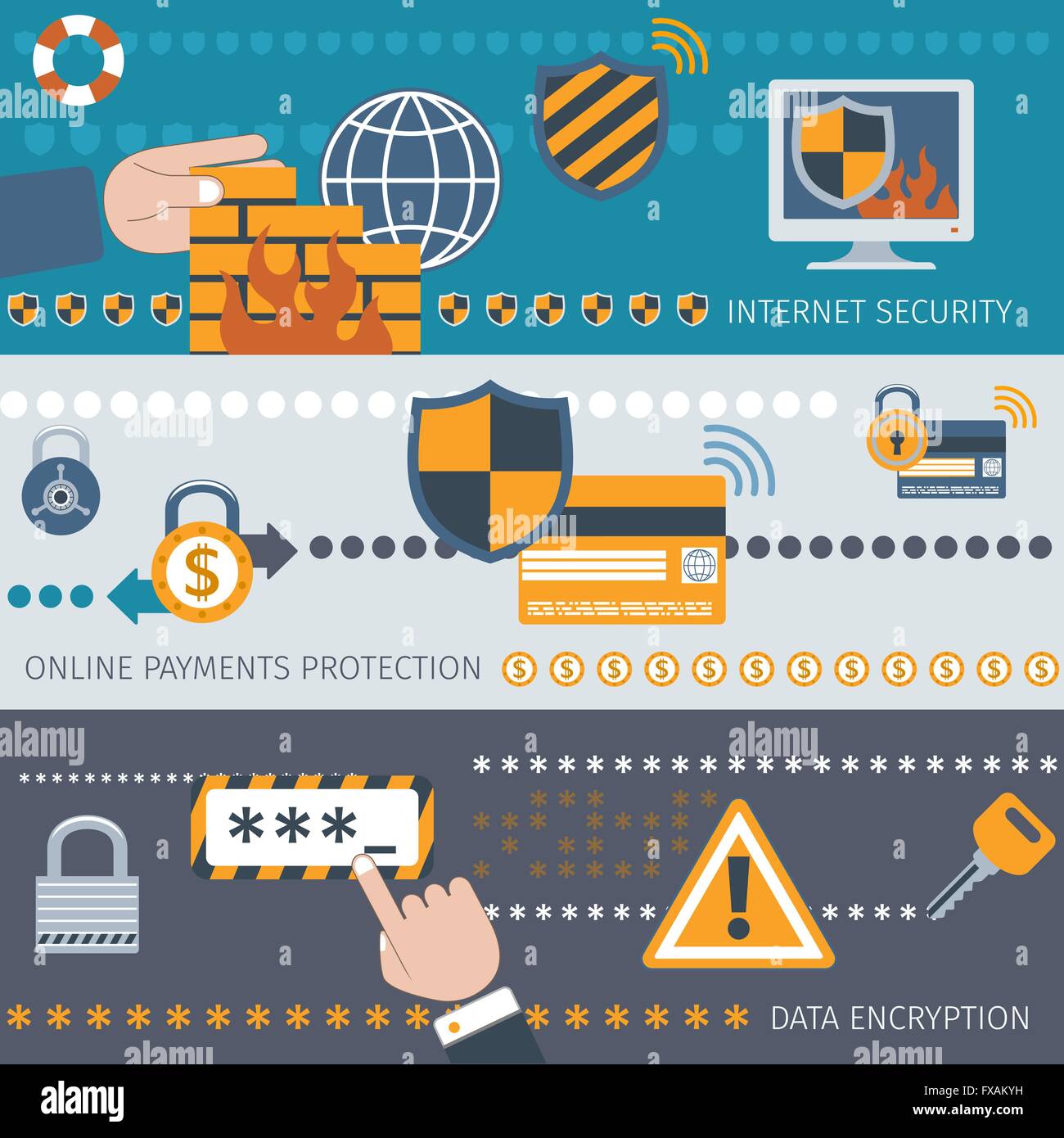 Security line banners set Stock Vector Image & Art - Alamy