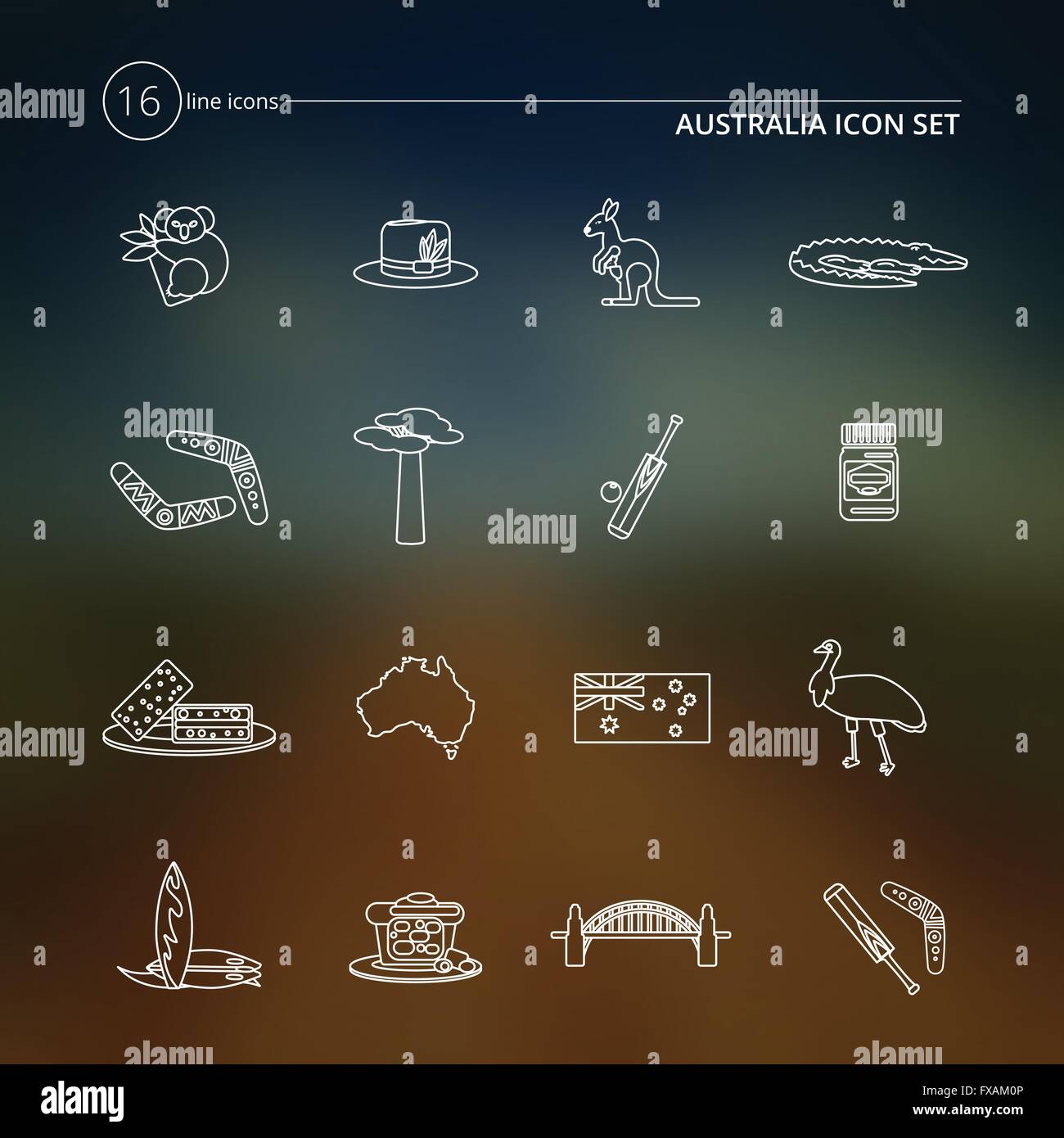 Map of australia koala icons hi-res stock photography and images - Alamy