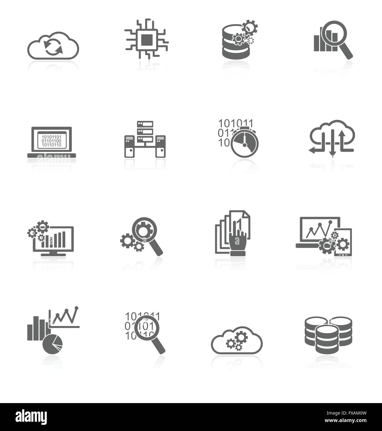 Database analytics icons black Stock Vector Image & Art - Alamy