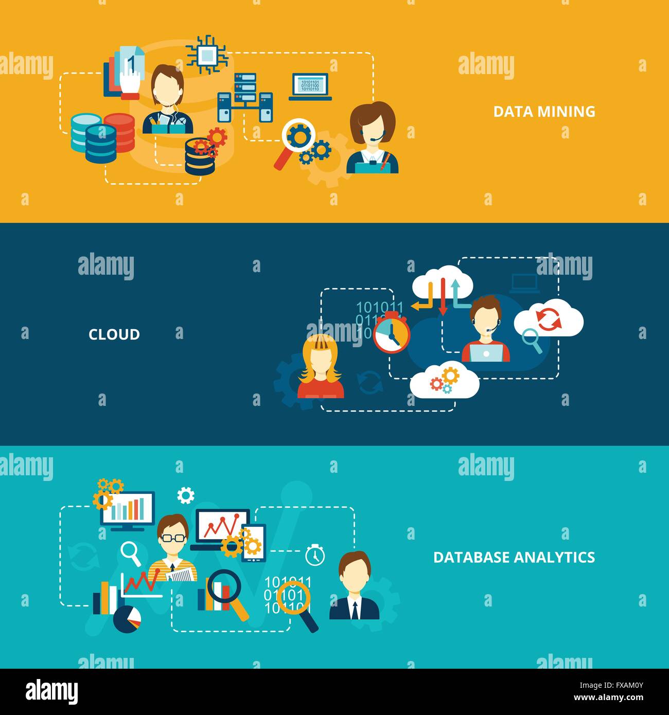 Database analytics banner set Stock Vector Image & Art - Alamy