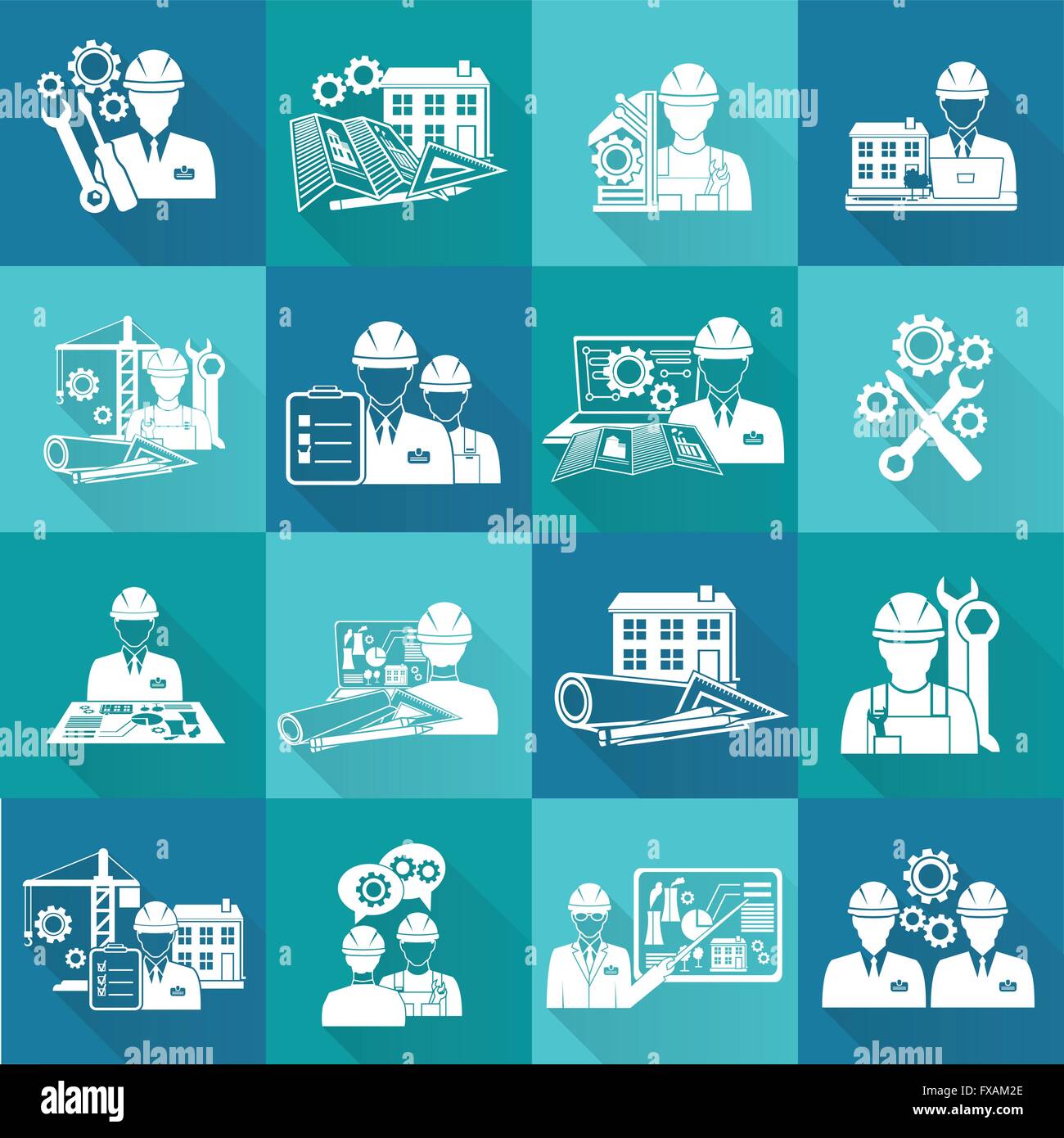 Engineer icon white Stock Vector Image & Art - Alamy