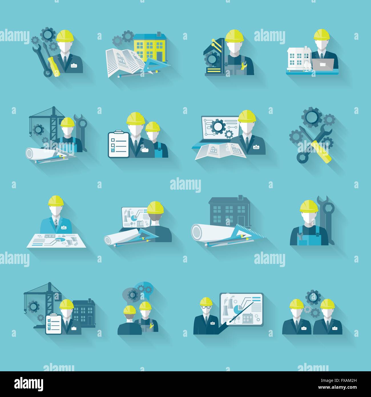 Engineer icon set Stock Vector Image & Art - Alamy