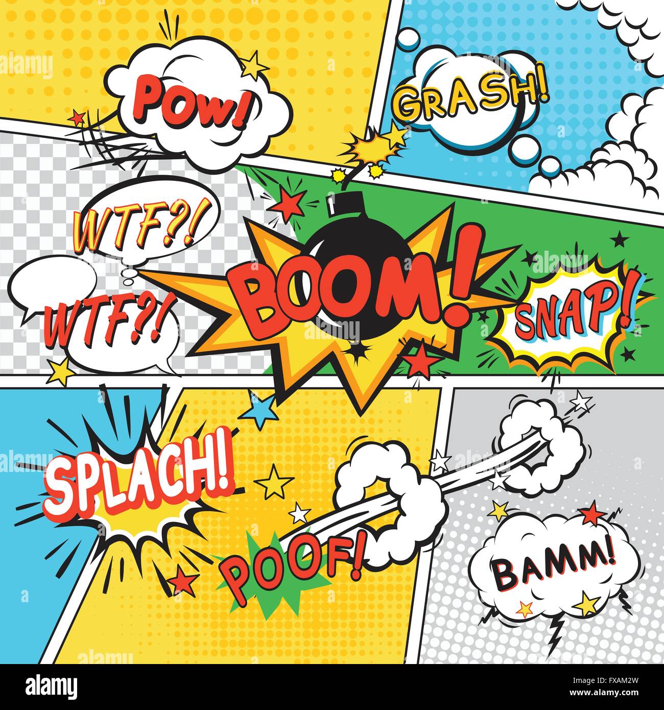 Comic set background Stock Vector Image & Art - Alamy