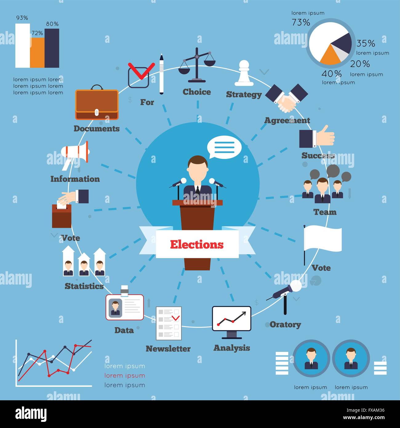 Elections infographic set Stock Vector Image & Art - Alamy