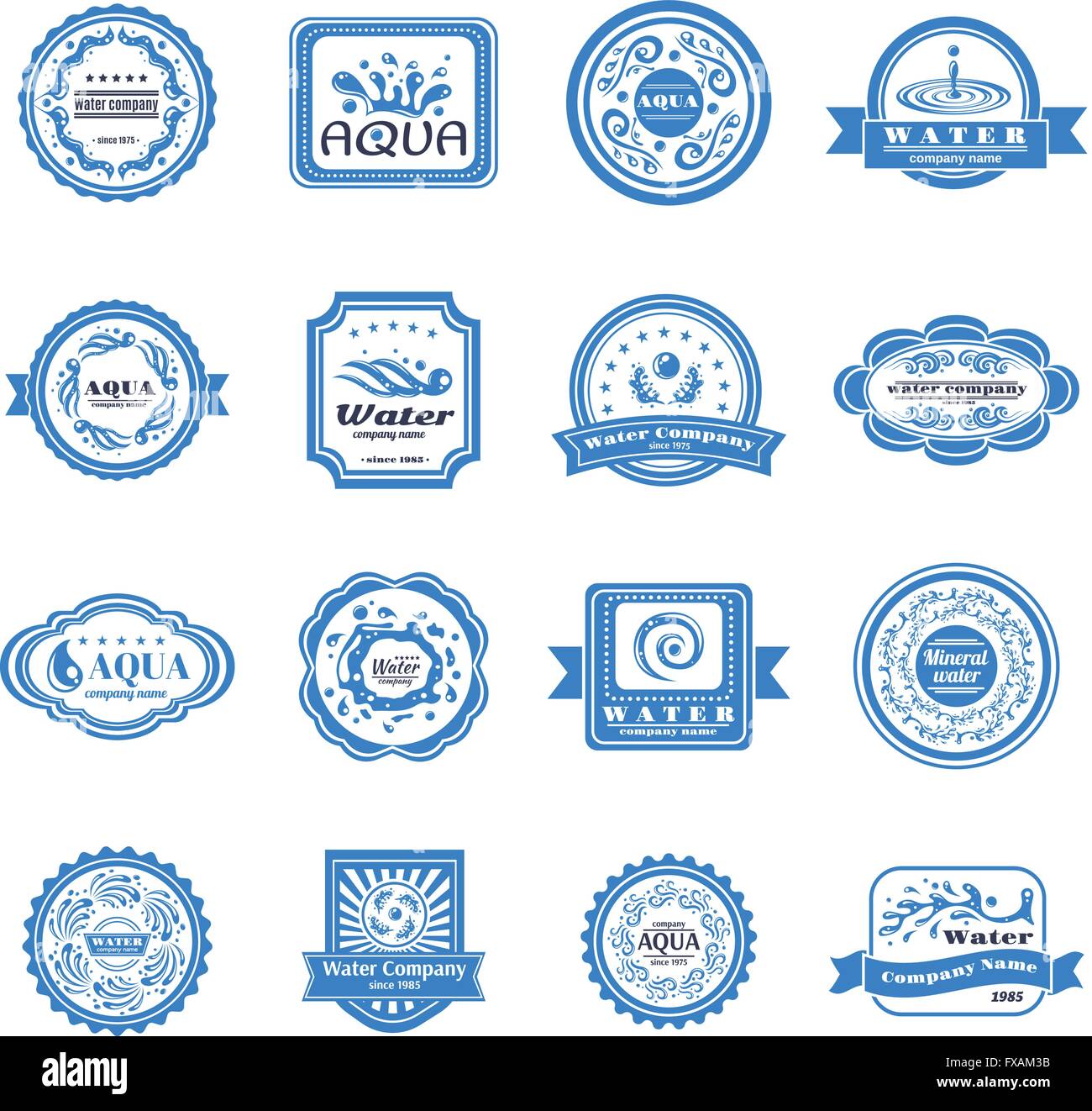 Water emblems set Stock Vector Image & Art - Alamy
