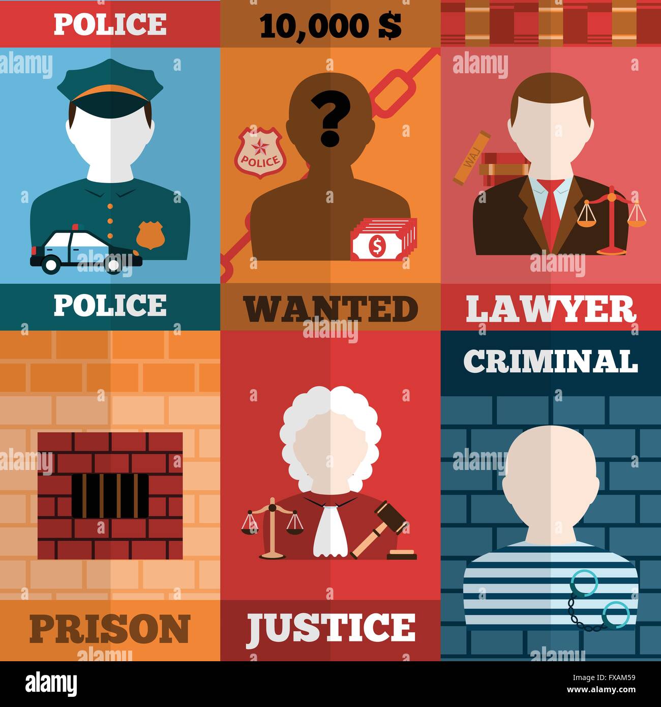 Crime And Punishment Poster Set Stock Vector Image & Art - Alamy