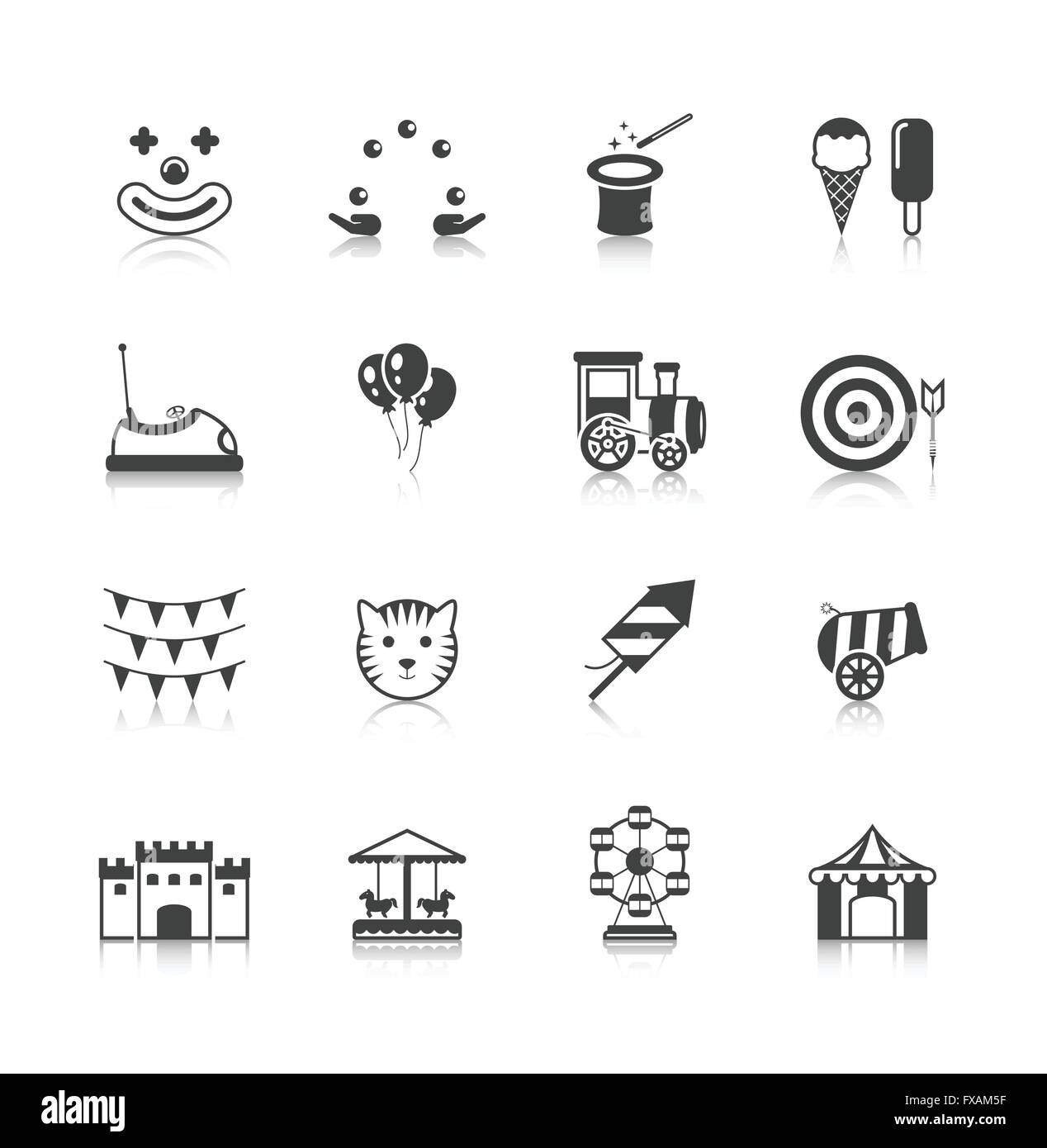 Amusement Park Icons Black Stock Vector Image & Art - Alamy