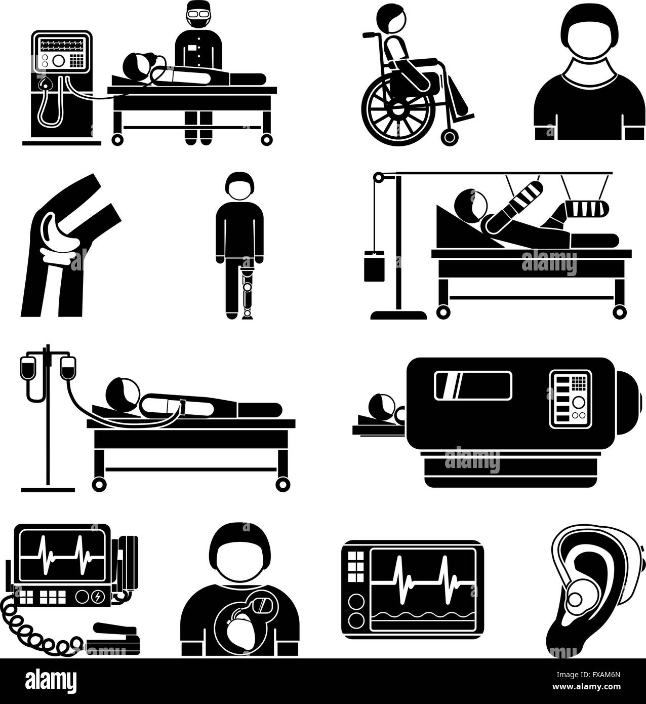 Life support medical equipment icons Stock Vector Image & Art - Alamy