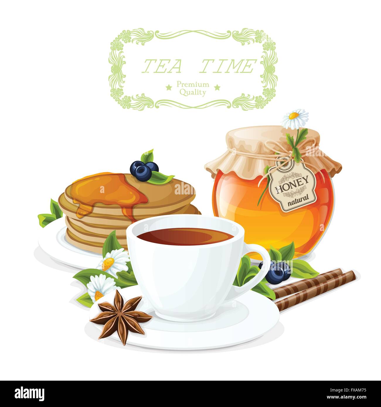 Tea time poster Stock Vector Image & Art - Alamy