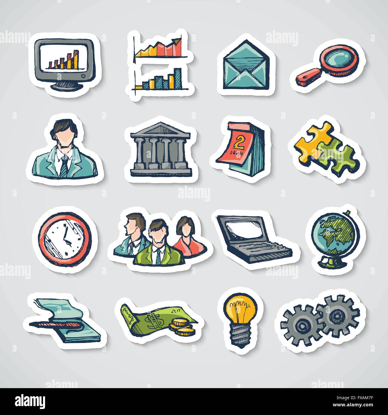 Business Stickers Set Stock Vector Image & Art - Alamy