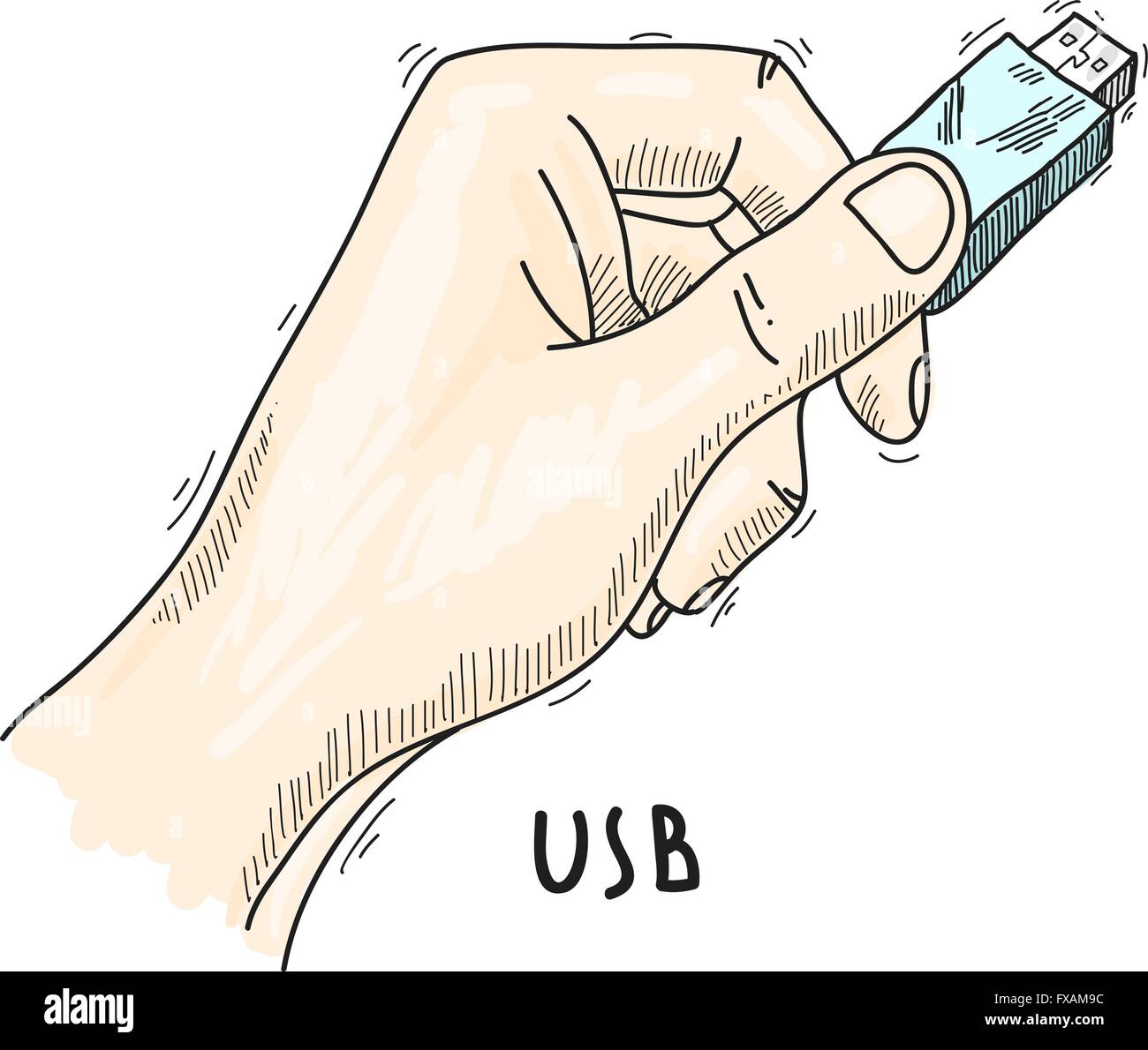 Hand with usb poster Stock Vector Image & Art - Alamy