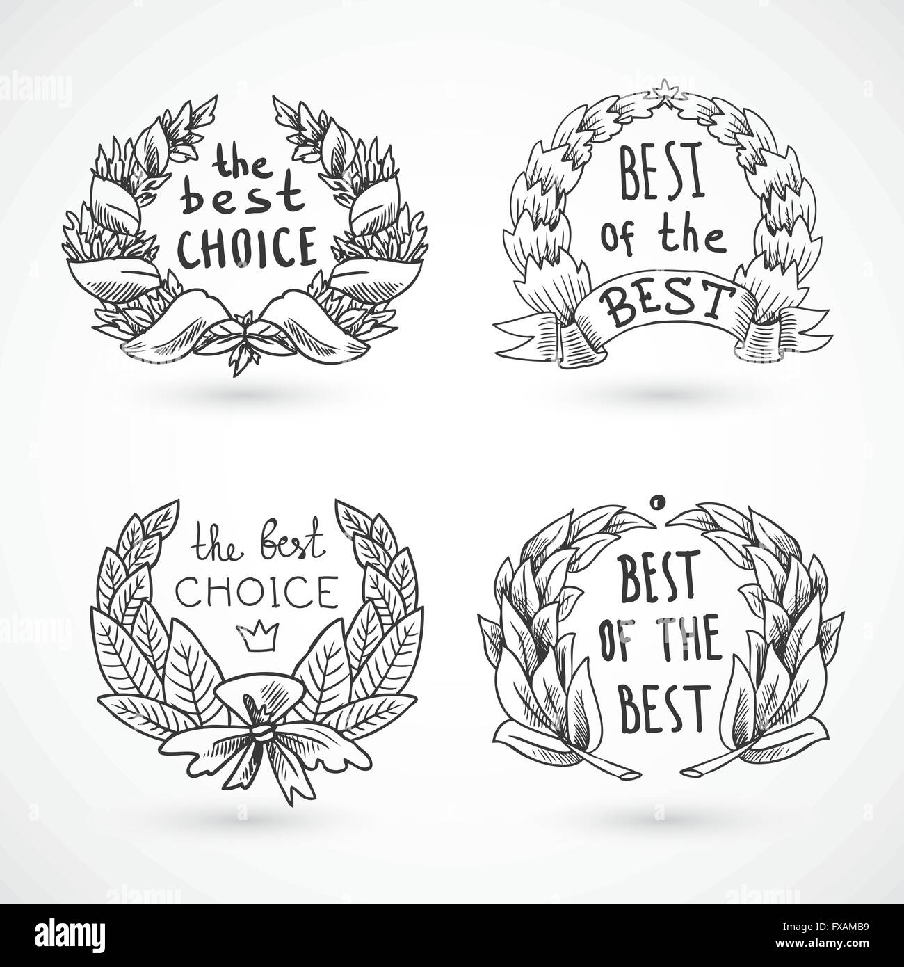 Wreath Emblems Set Stock Vector Image & Art - Alamy
