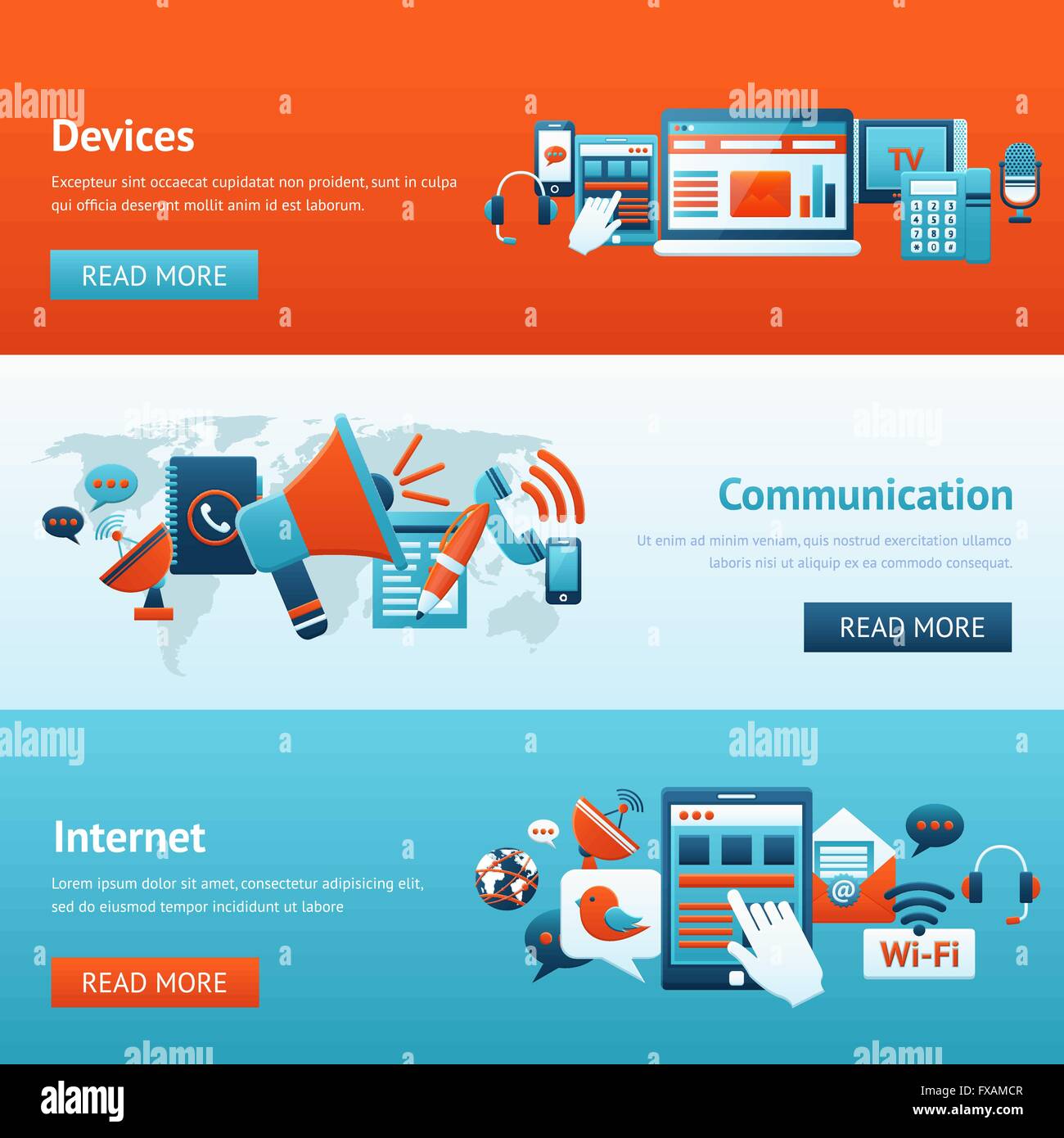 Communication Banner Set Stock Vector Image & Art - Alamy