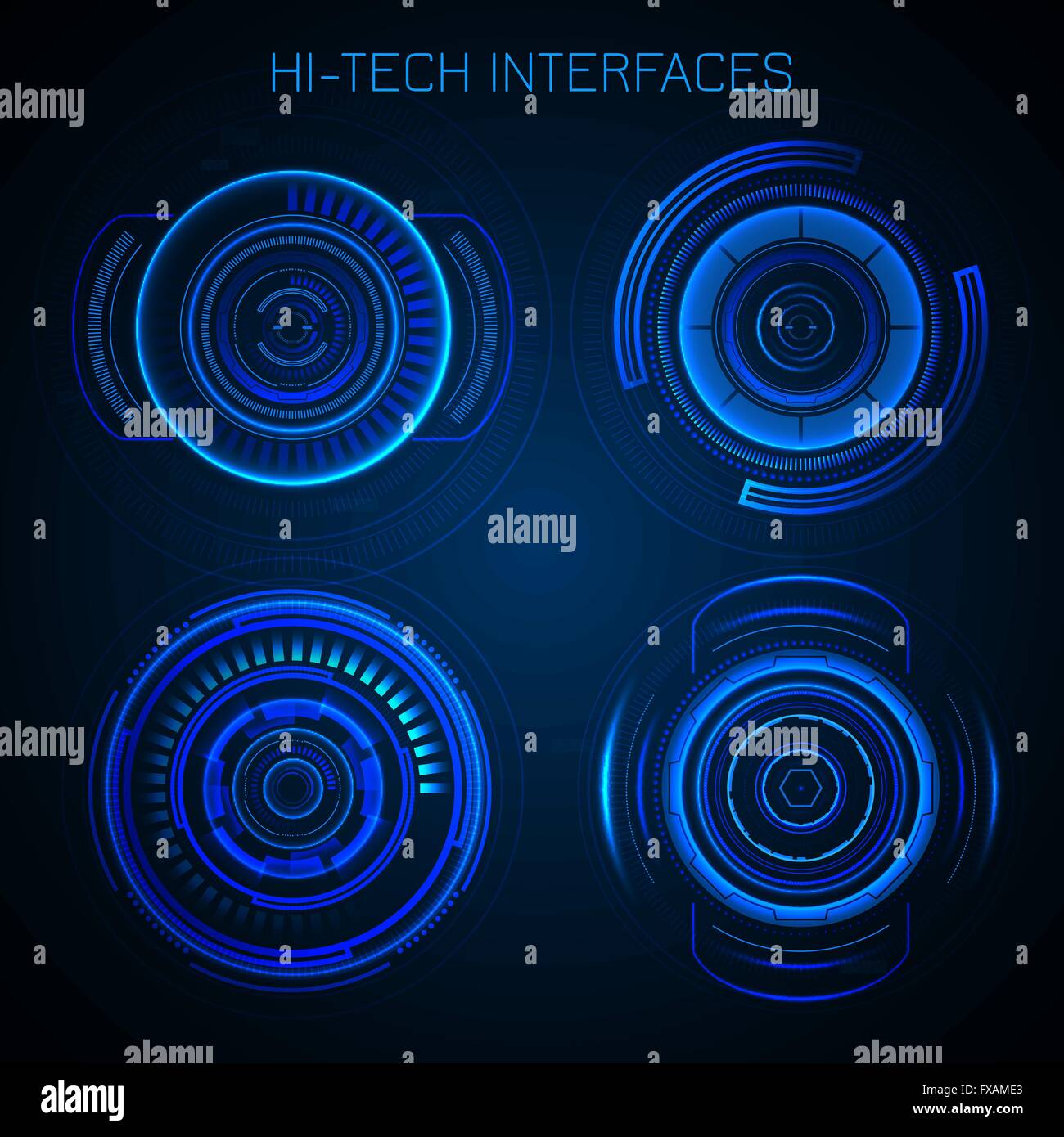 Circle hud radar futuristic Stock Vector Images - Alamy
