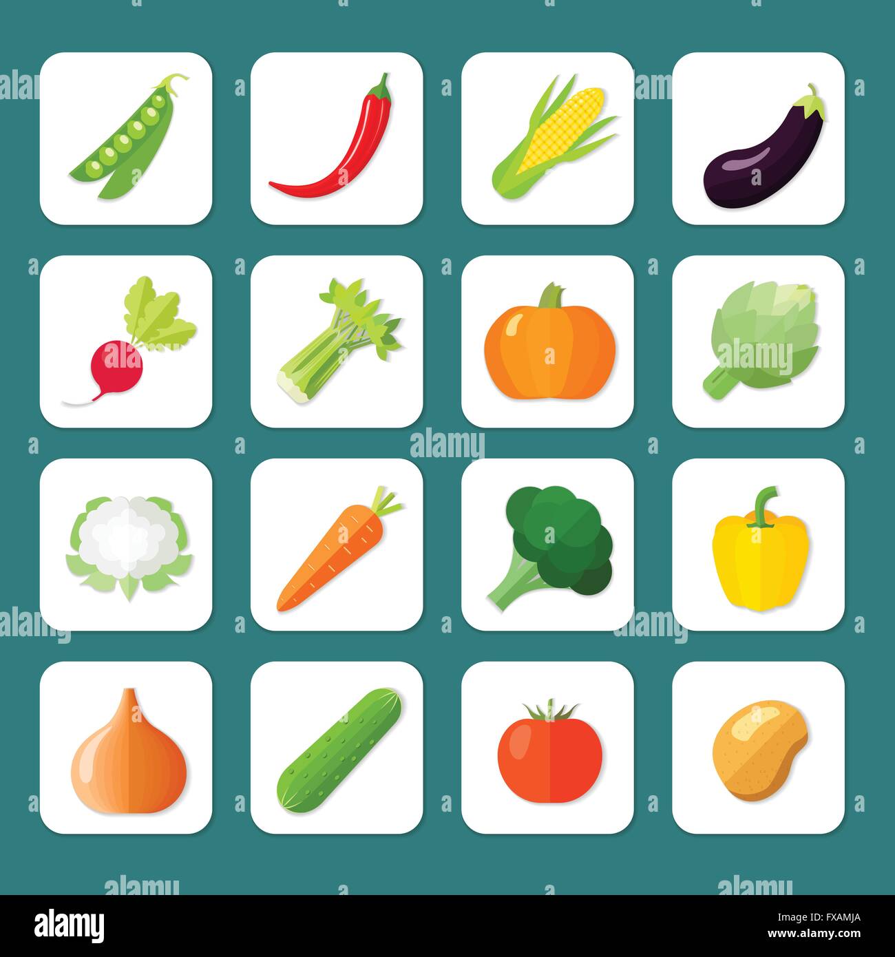 Vegetables Icon Flat Stock Vector Image & Art - Alamy