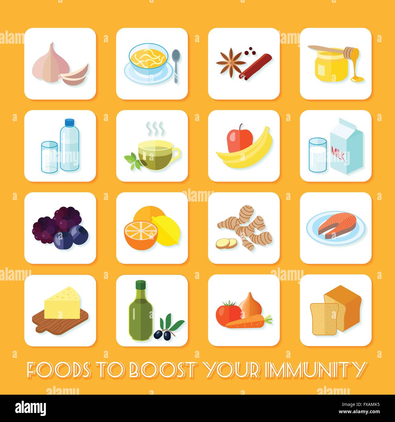 Healthy Food Icons Flat Stock Vector Image & Art - Alamy