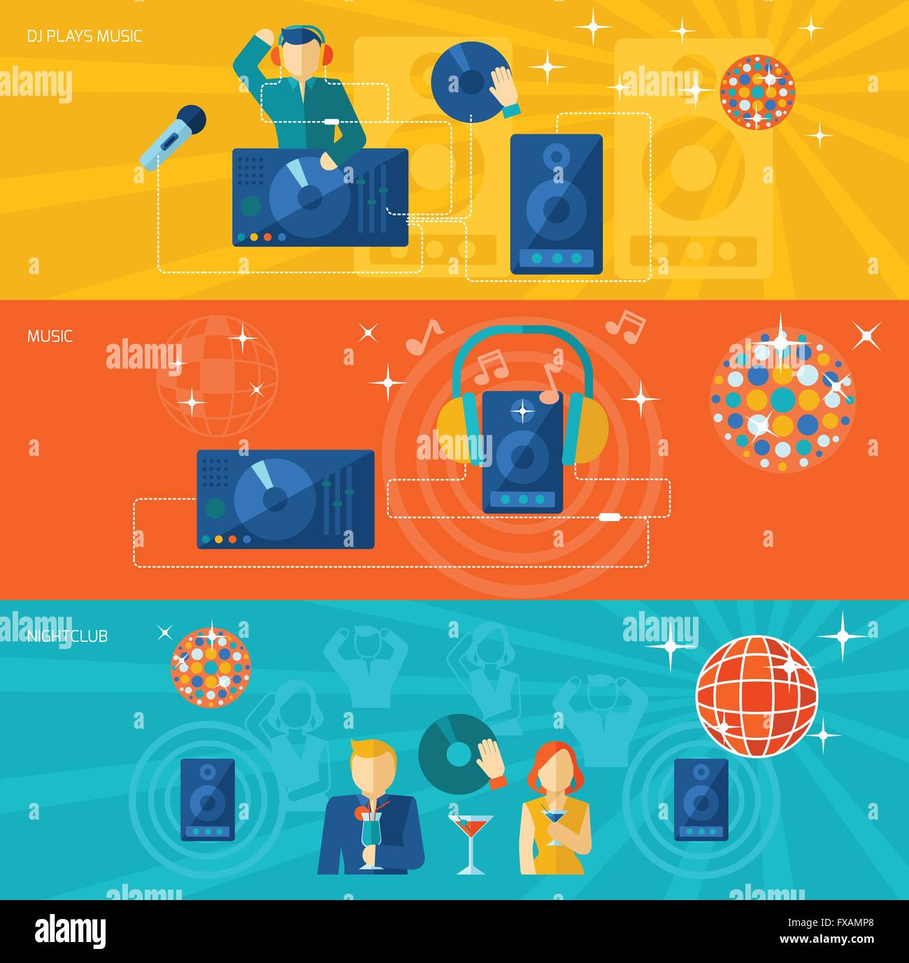 Night Club Banner Set Stock Vector Image & Art - Alamy