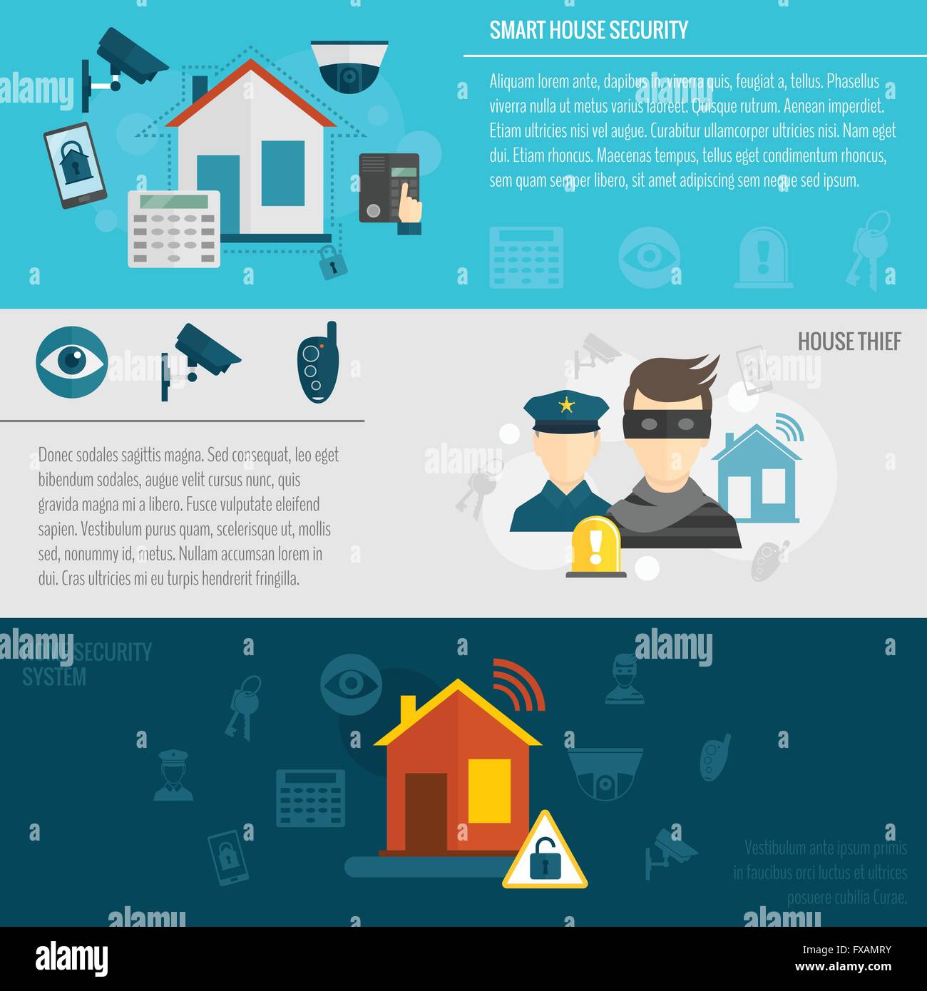 Home security banner set Stock Vector Image & Art - Alamy