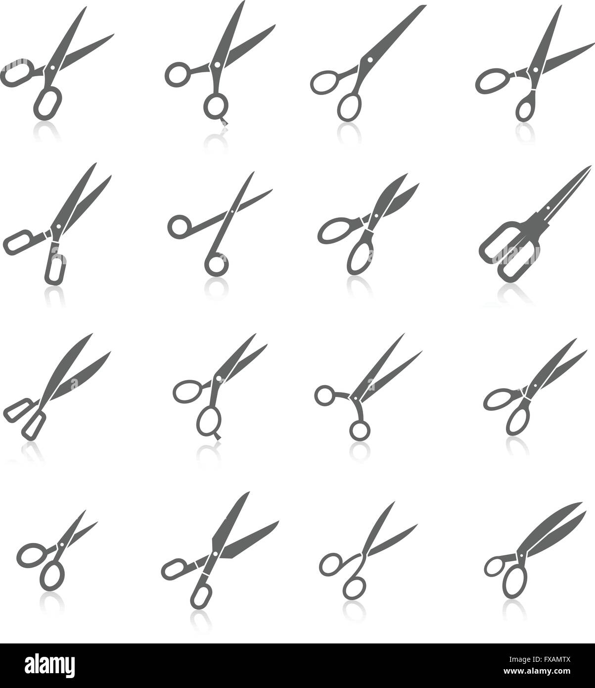 Scissors Icons Set Stock Vector Image & Art - Alamy