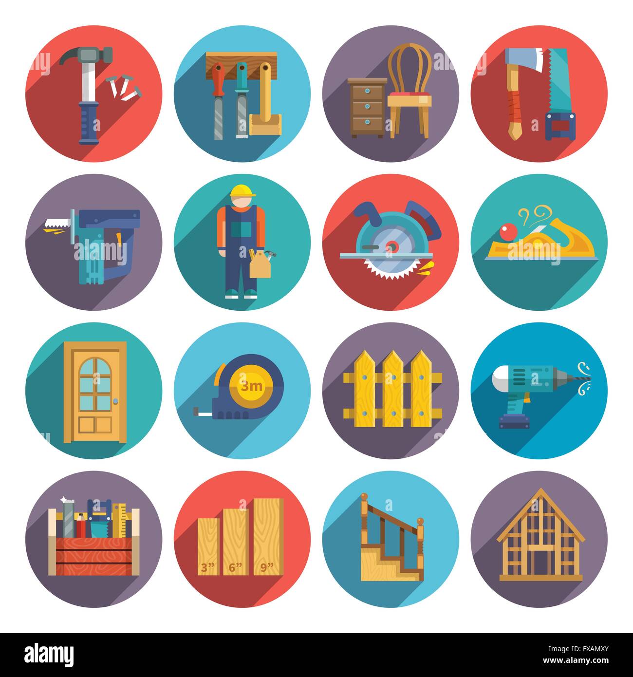 Carpentry icons Stock Vector Images - Alamy