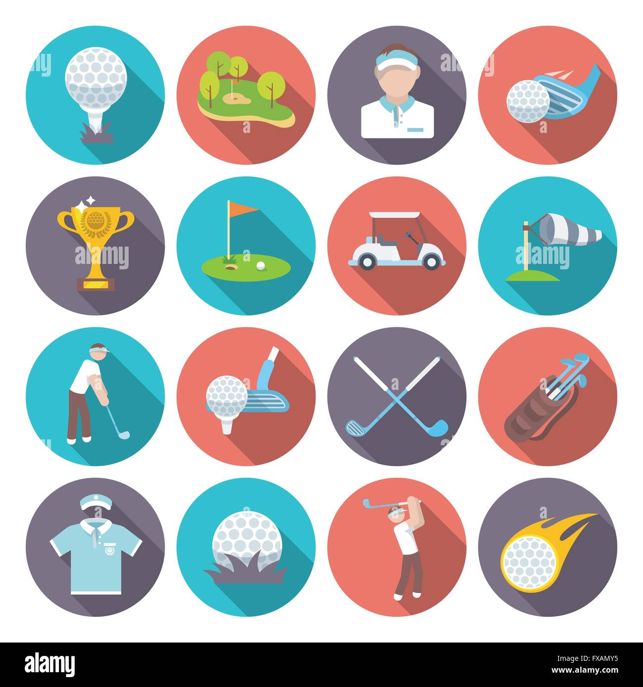 Golf Icons Set Stock Vector Image & Art - Alamy