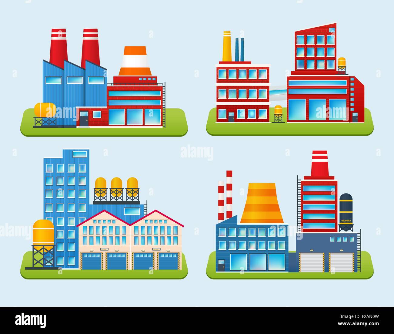 Industrial Building Set Stock Vector Image & Art - Alamy