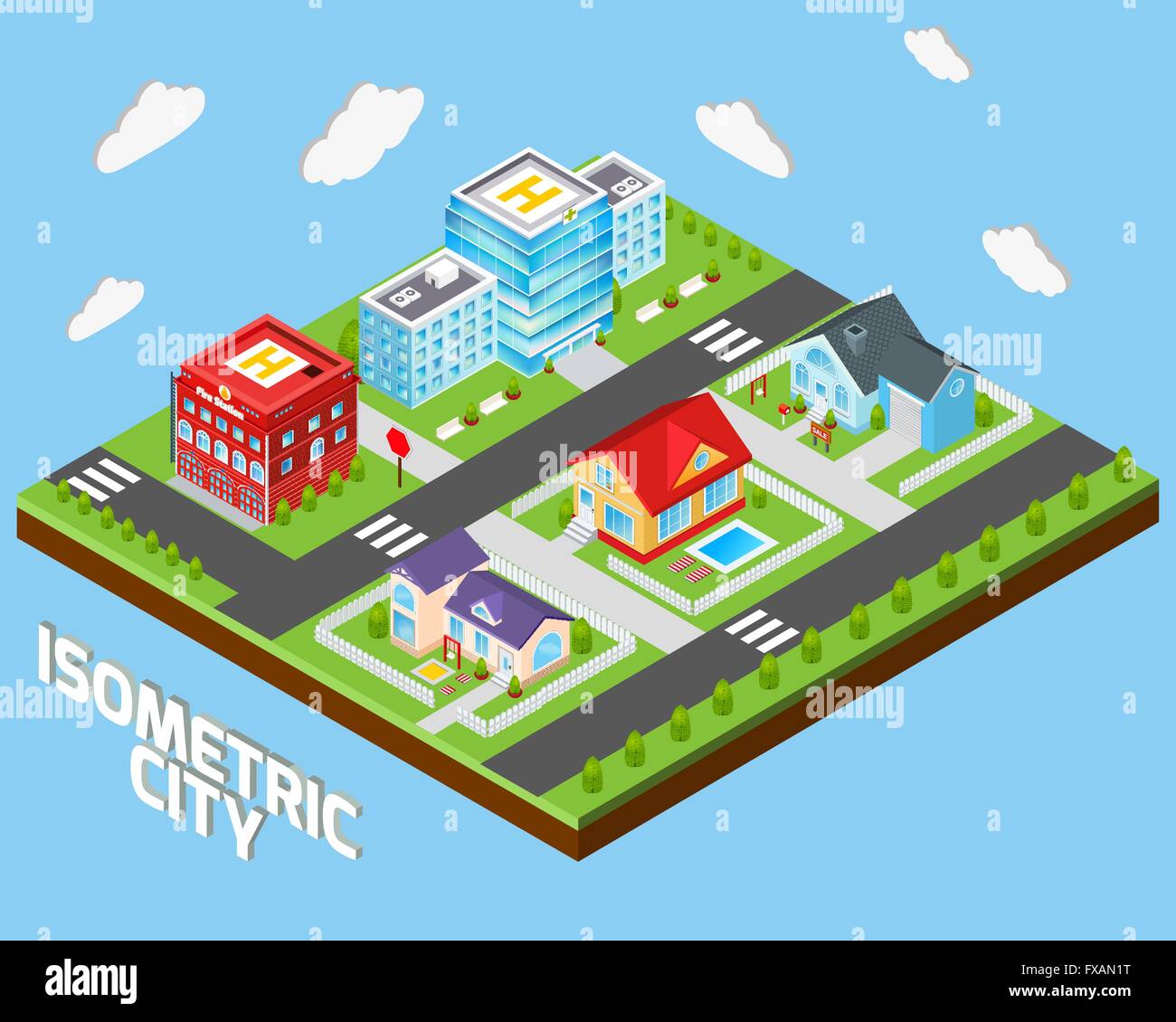 Isometric City Set Stock Vector Image & Art - Alamy