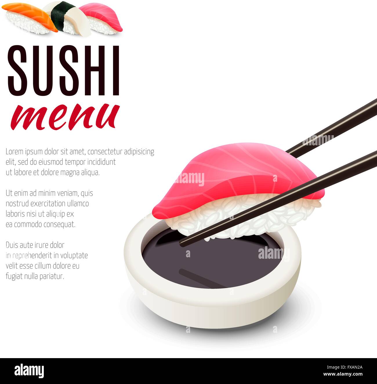 Background sushi menu 3d Stock Vector Images - Alamy