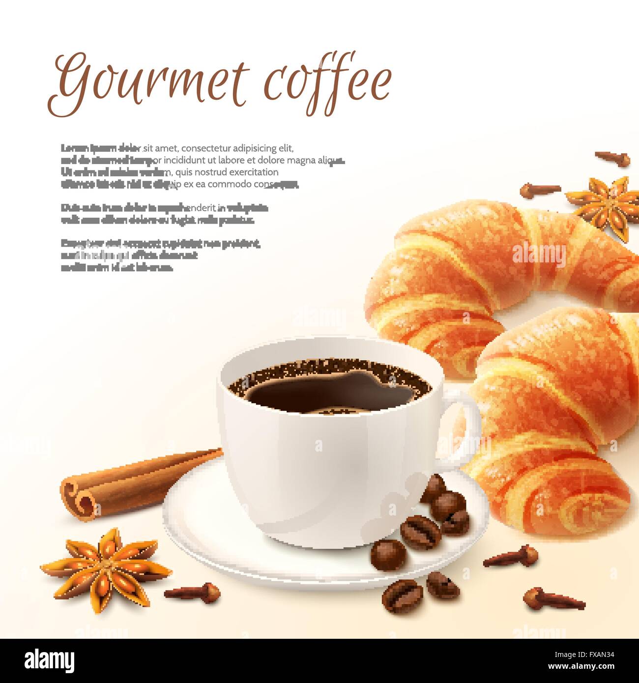 Breakfast With Coffee Background Stock Vector Image & Art - Alamy